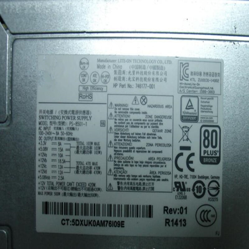 DC-DC 500W Switching Power Supply PS-8501-1 746177-001 DPS-500AB-15 A ...