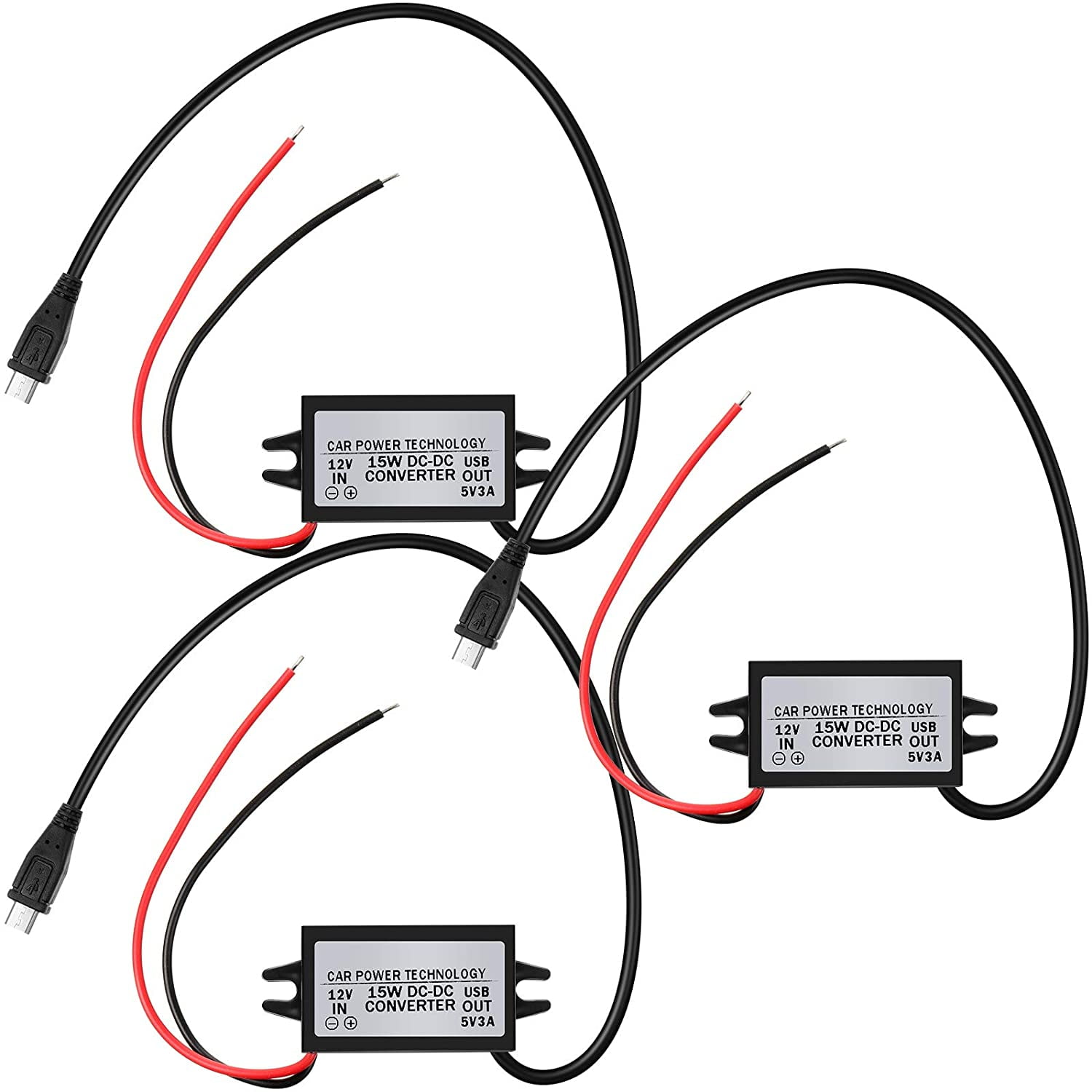 DC-DC Buck Converter Module 12V to 5V Micro USB Power Adapter ...