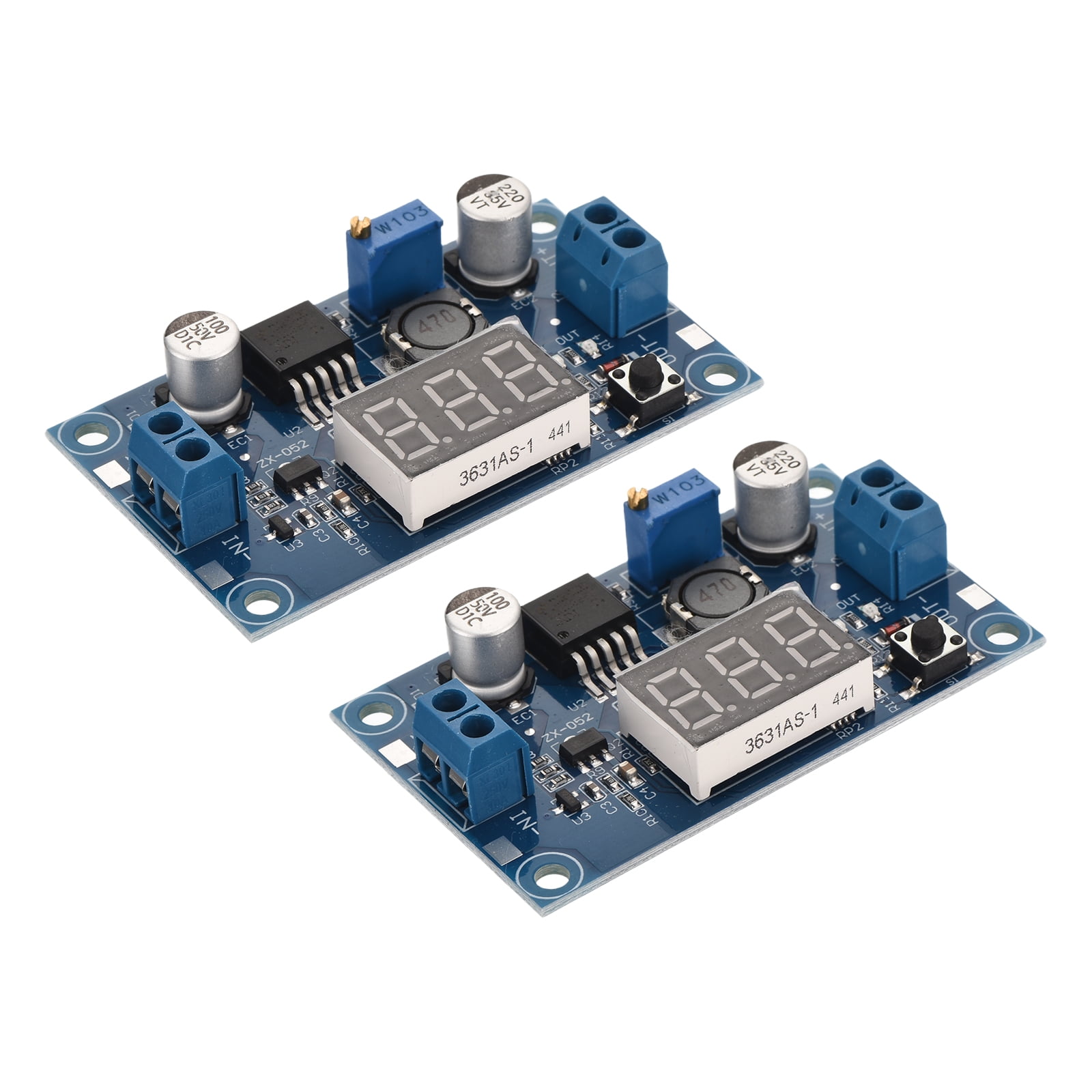 DC-DC Buck Converter Voltage Regulator Adjustable Buck Module LM 2596 with LED Display Voltmeter ...