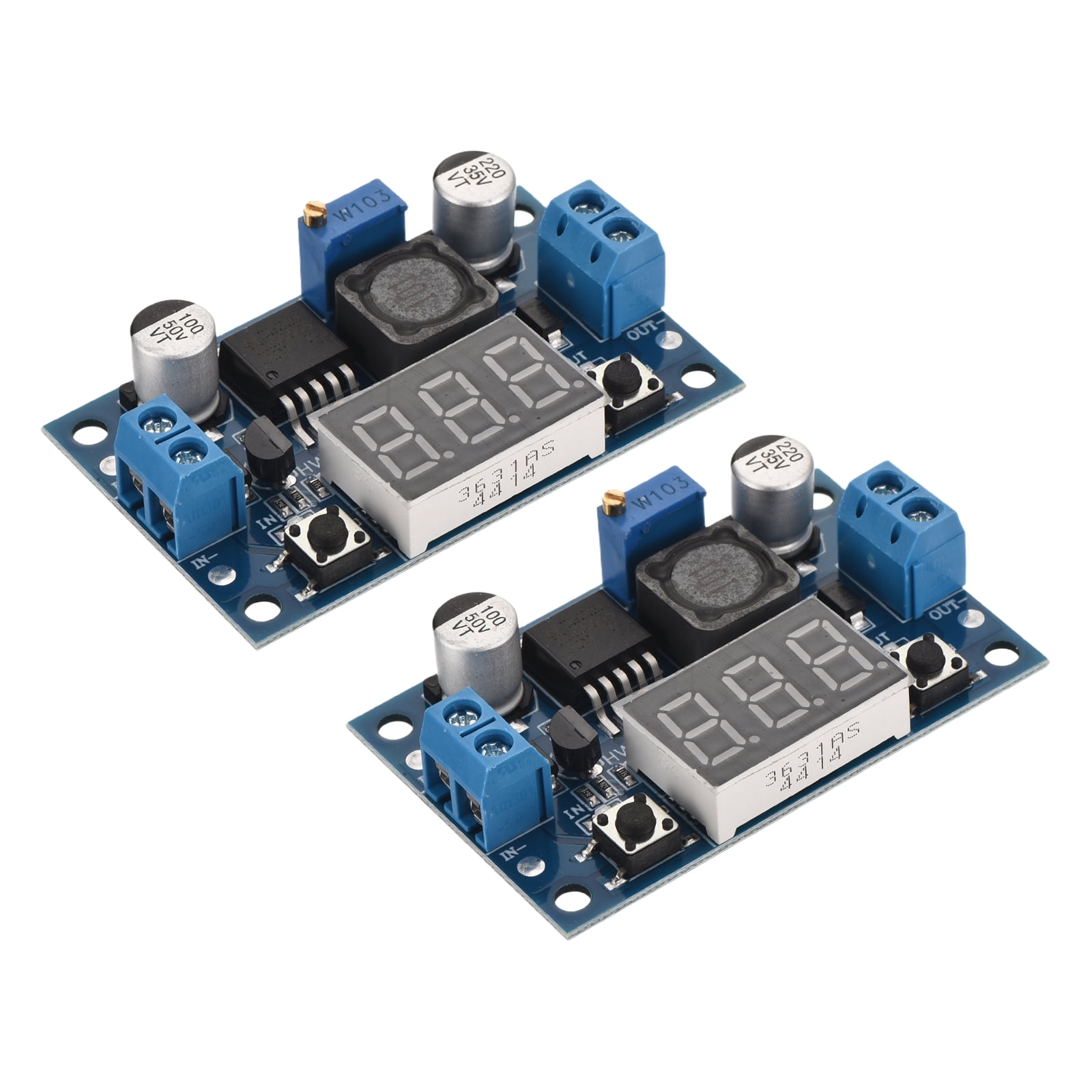 DC-DC Buck Converter Voltage Regulator Adjustable Buck Module LM 2596 with LED Display Voltmeter ...