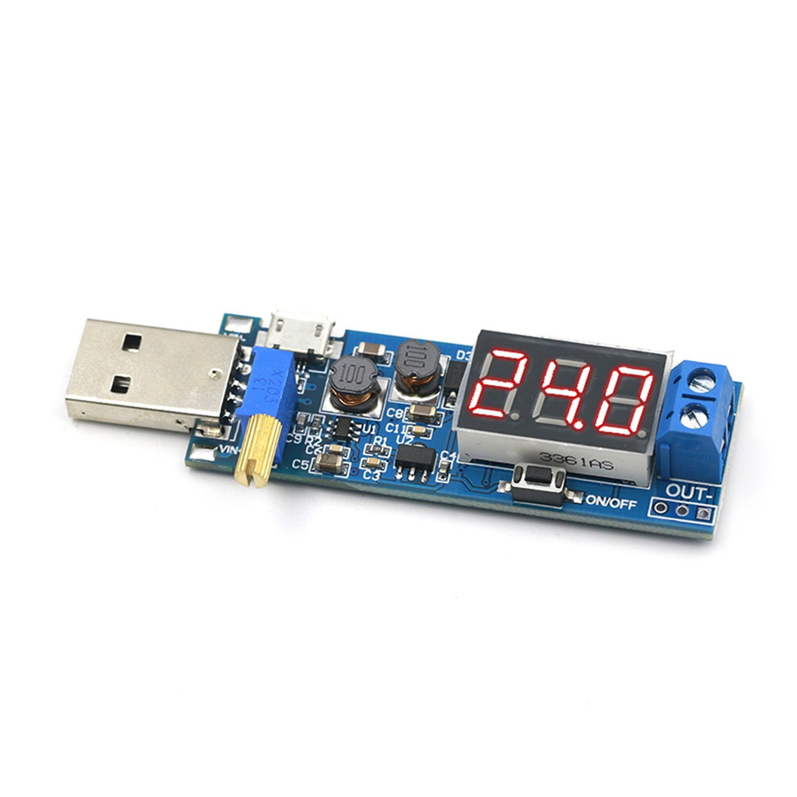 DC-DC CNC USB buck-boost power supply voltage regulator module 5V to 3.3V 9V 12V 24V desktop ...
