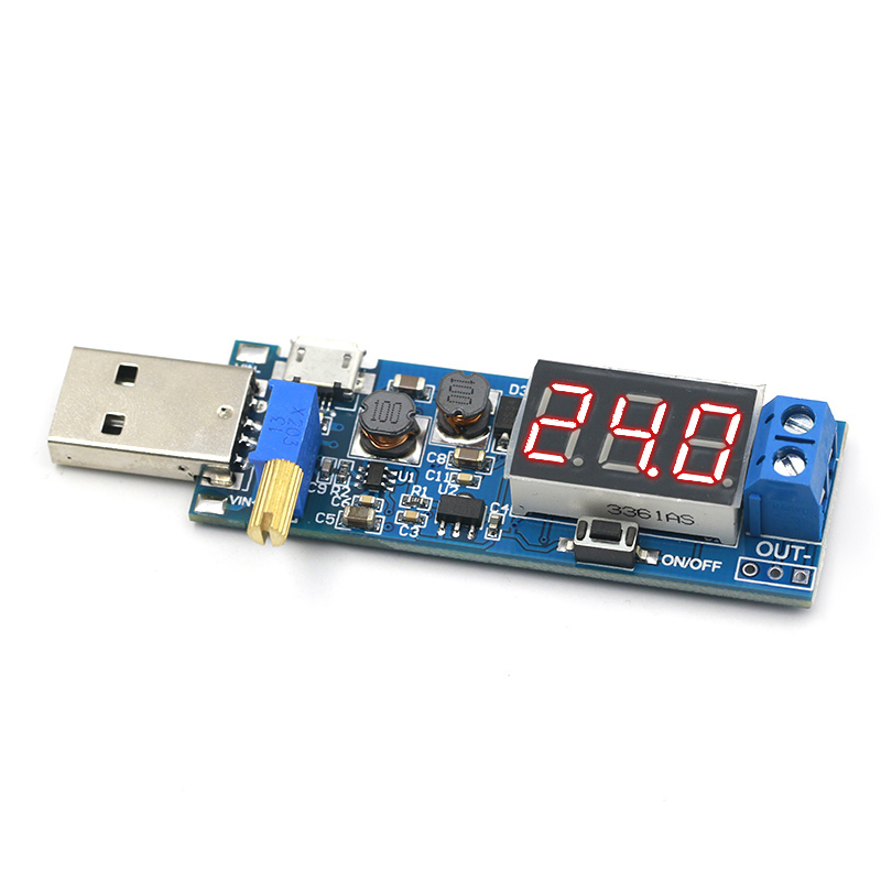 DC-DC CNC USB buck-boost power supply voltage regulator module 5V to 3.3V 9V 12V 24V desktop ...
