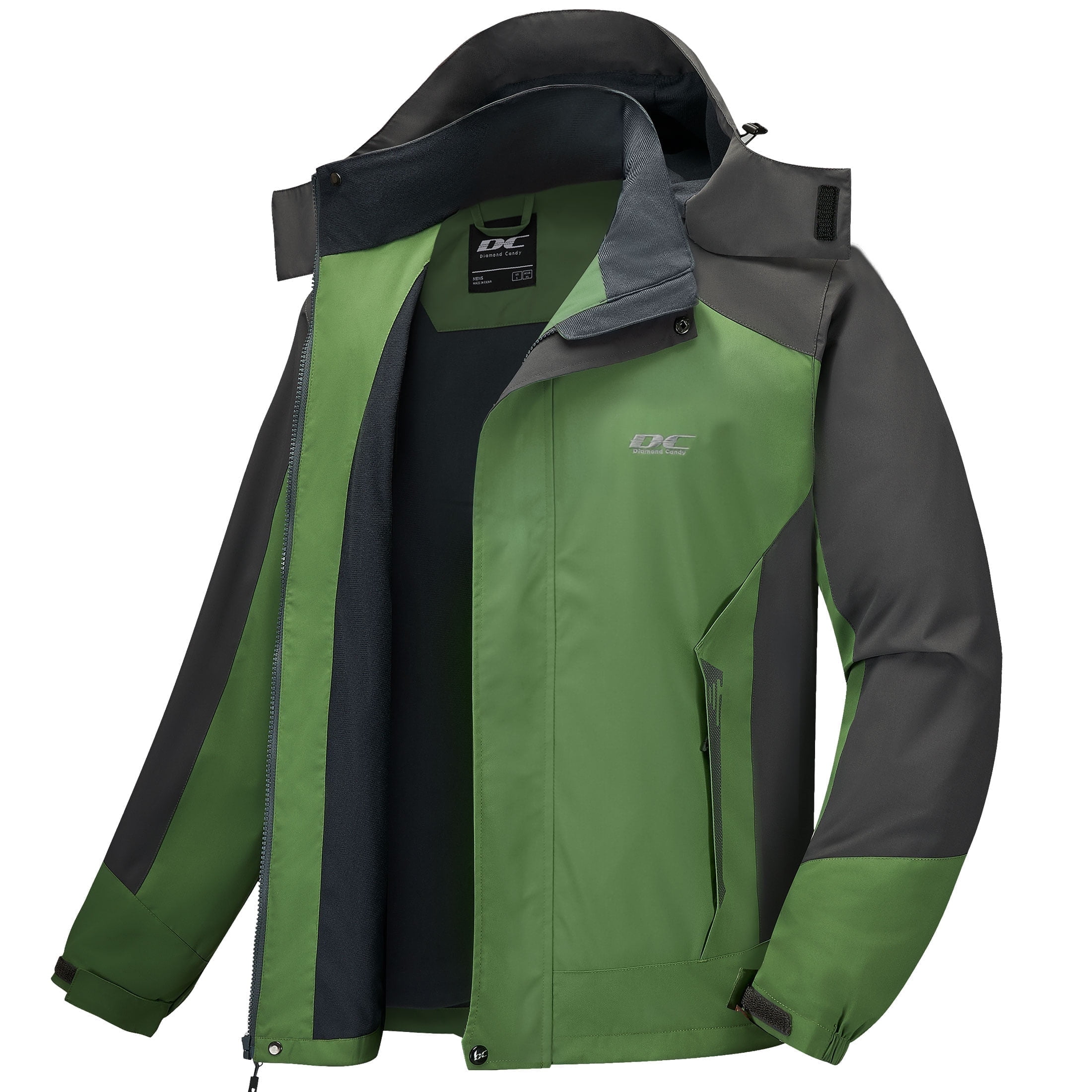 DC Diamond Candy Men's Winter Hooded Waterproof Lightweight Rain Jacket ...