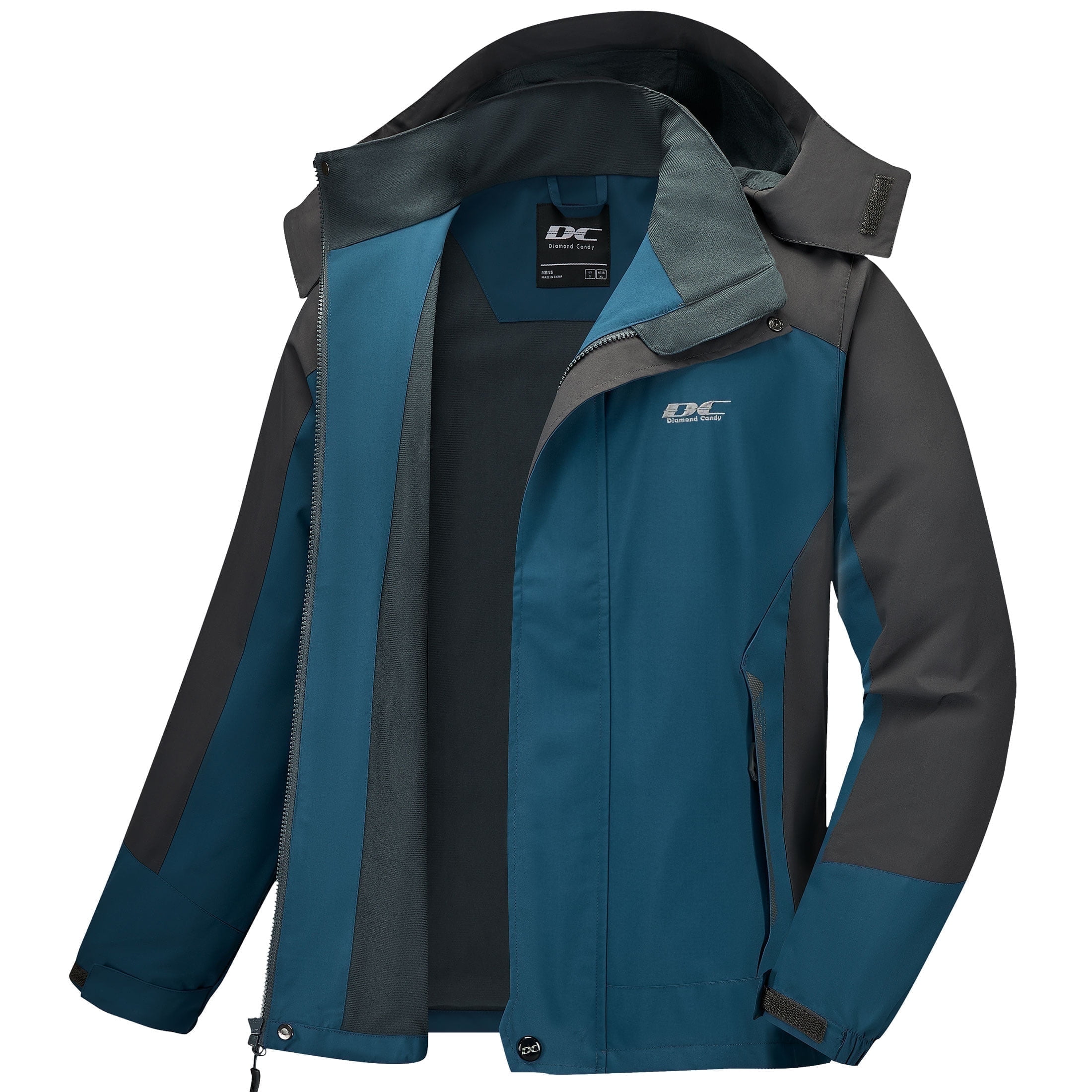 DC Diamond Candy Men's Waterproof Hooded Jacket, Lightweight Rain ...