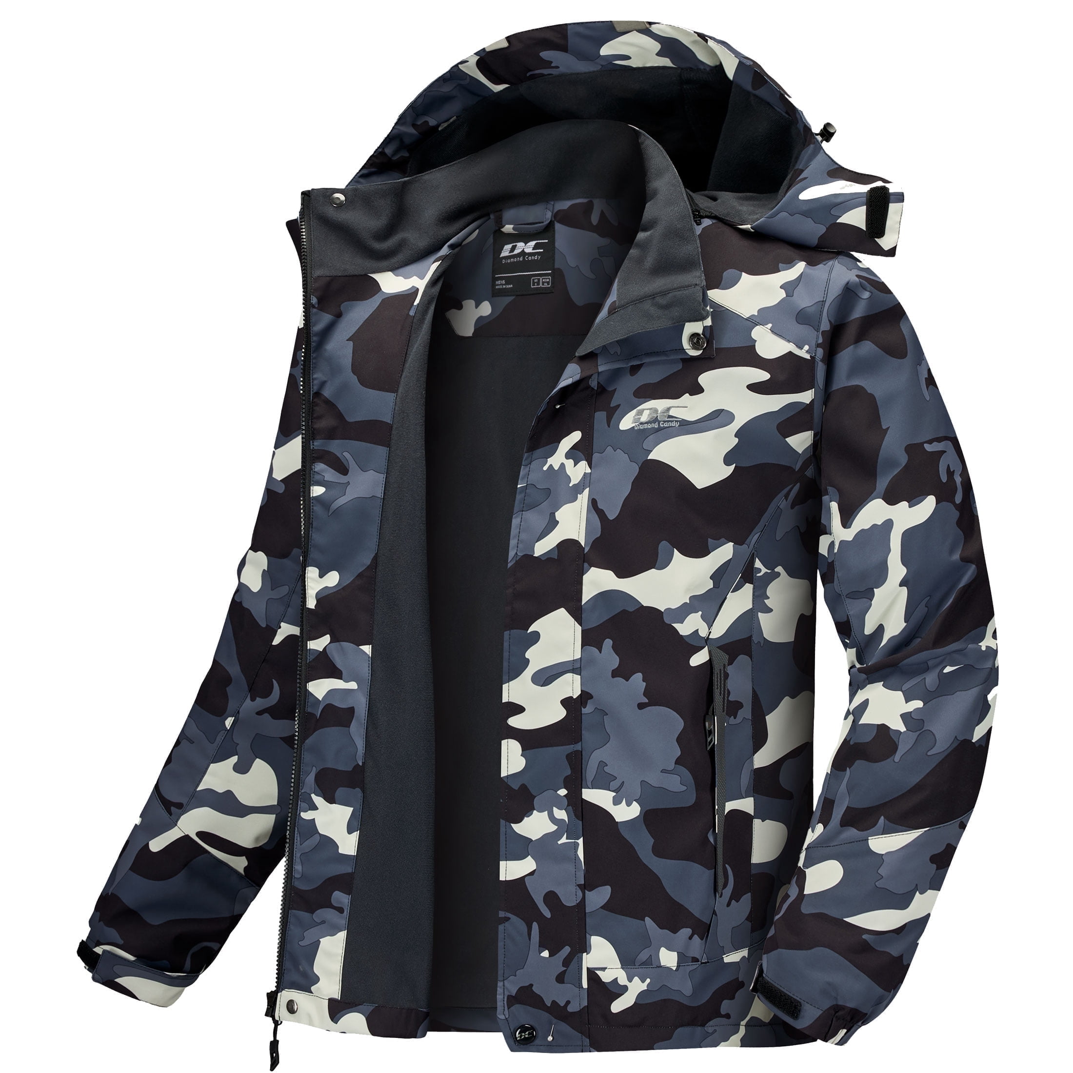 DC Diamond Candy Men's Waterproof Hooded Jacket, Lightweight Rain ...
