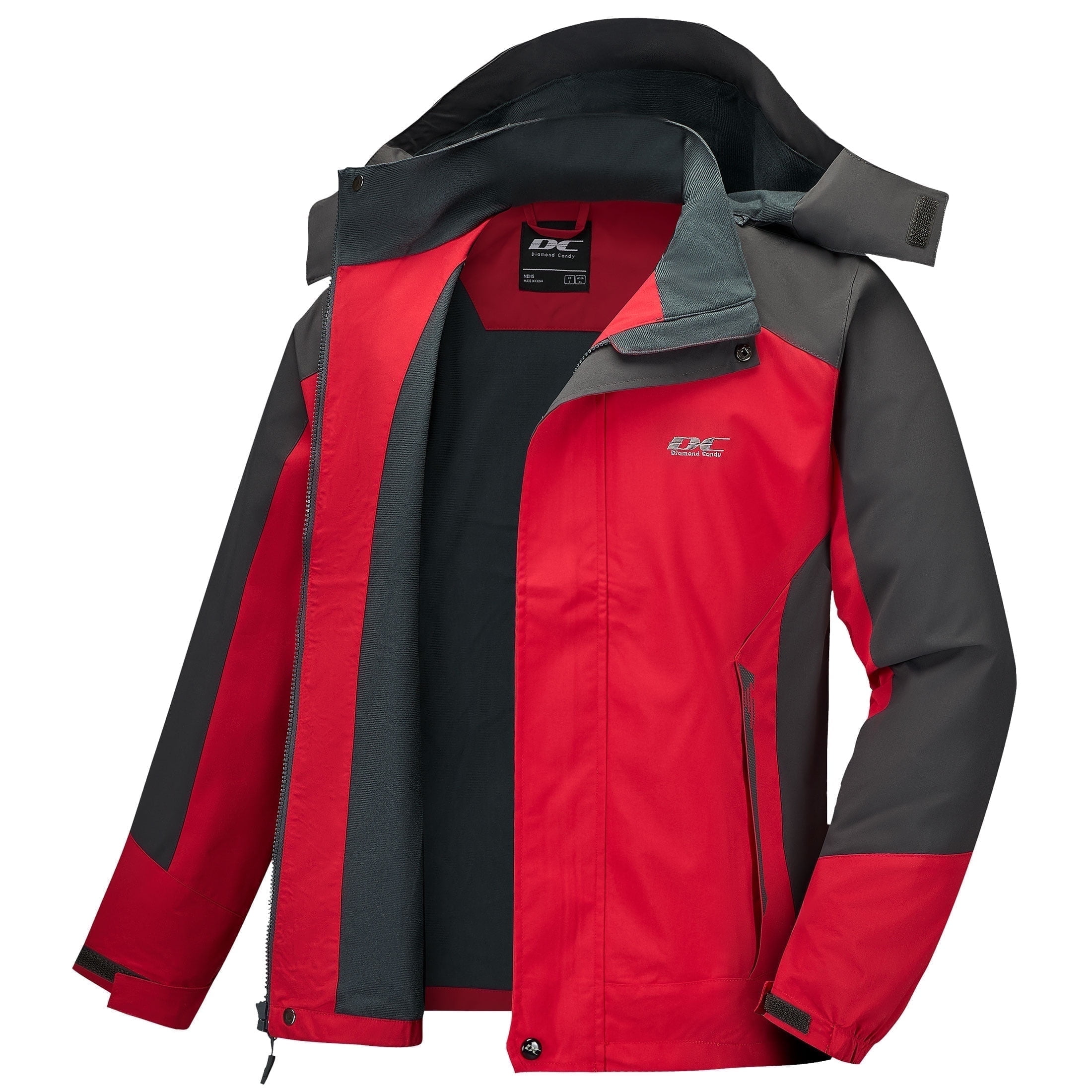 DC Diamond Candy Men's Waterproof Hooded Jacket, Lightweight, Windproof ...