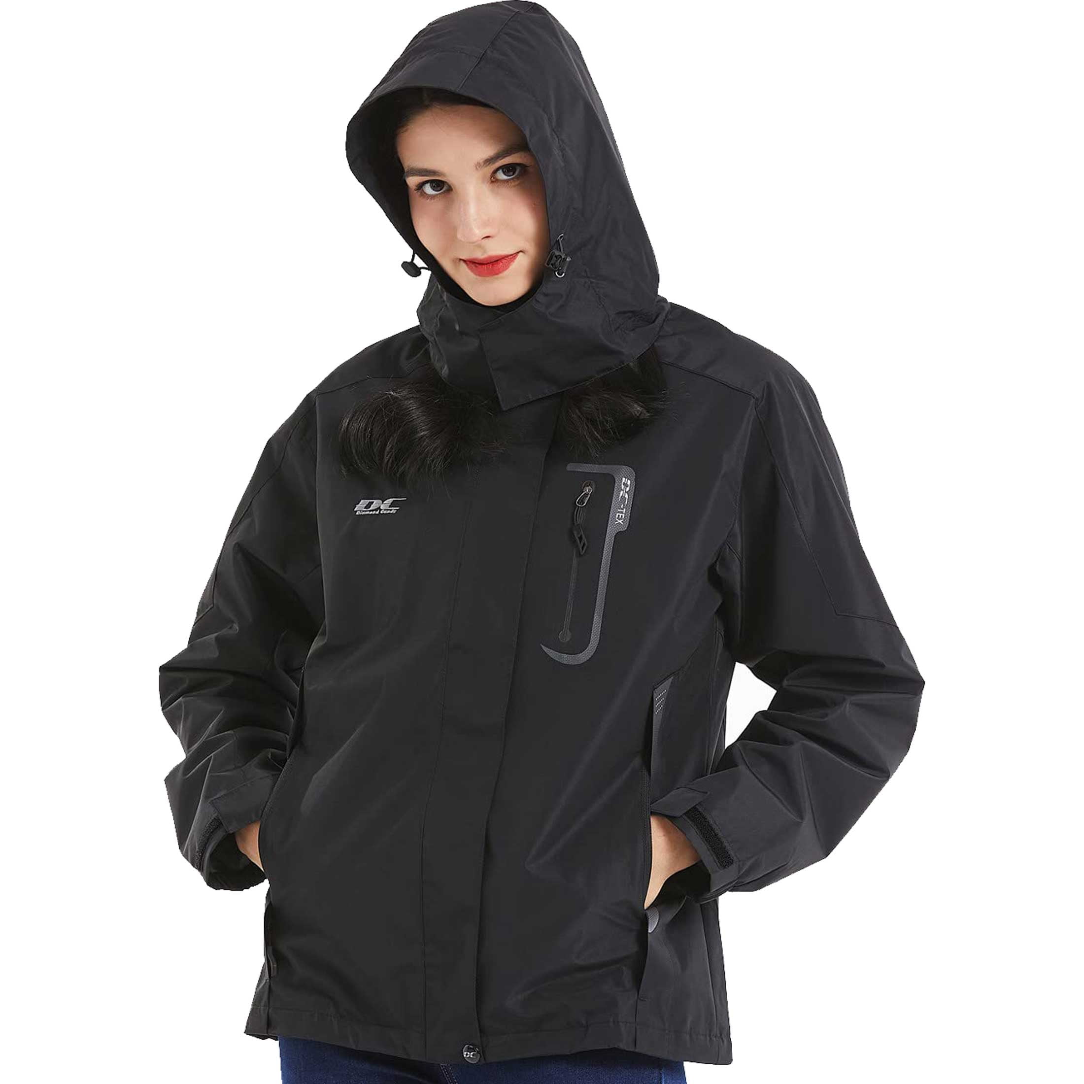 DC Diamond Candy Women's Waterproof Rain Jacket, Lightweight Hooded ...