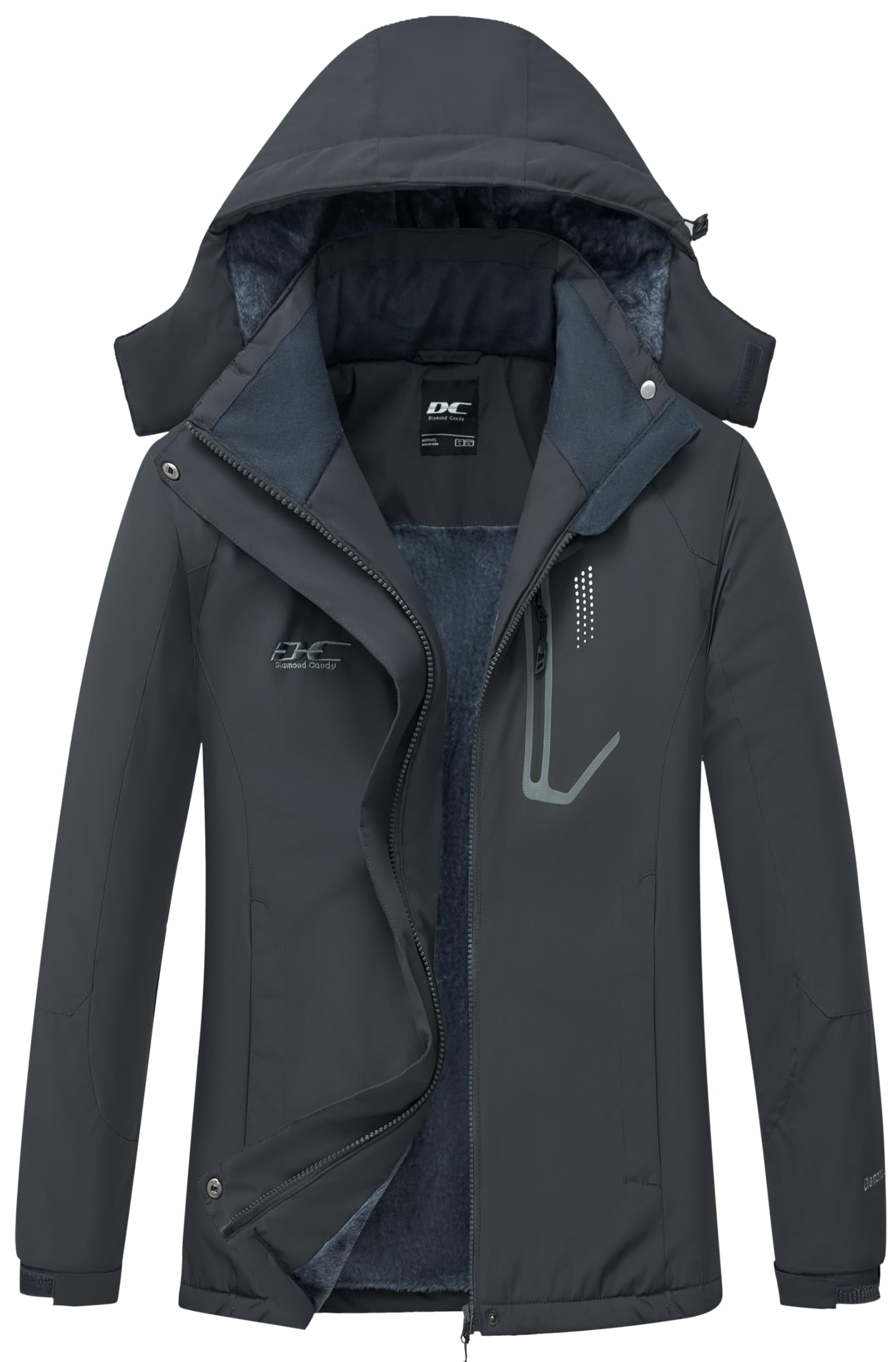 Diamond Candy Women's Winter Ski Jacket Hooded Windproof Warm Jackets ...
