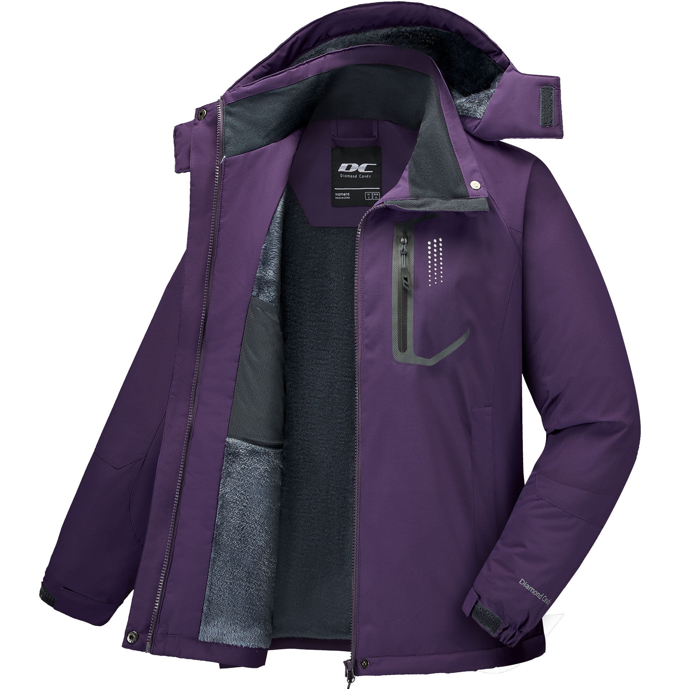 Diamond Candy Women's Waterproof Ski Jacket with Hood, Windproof, Warm ...