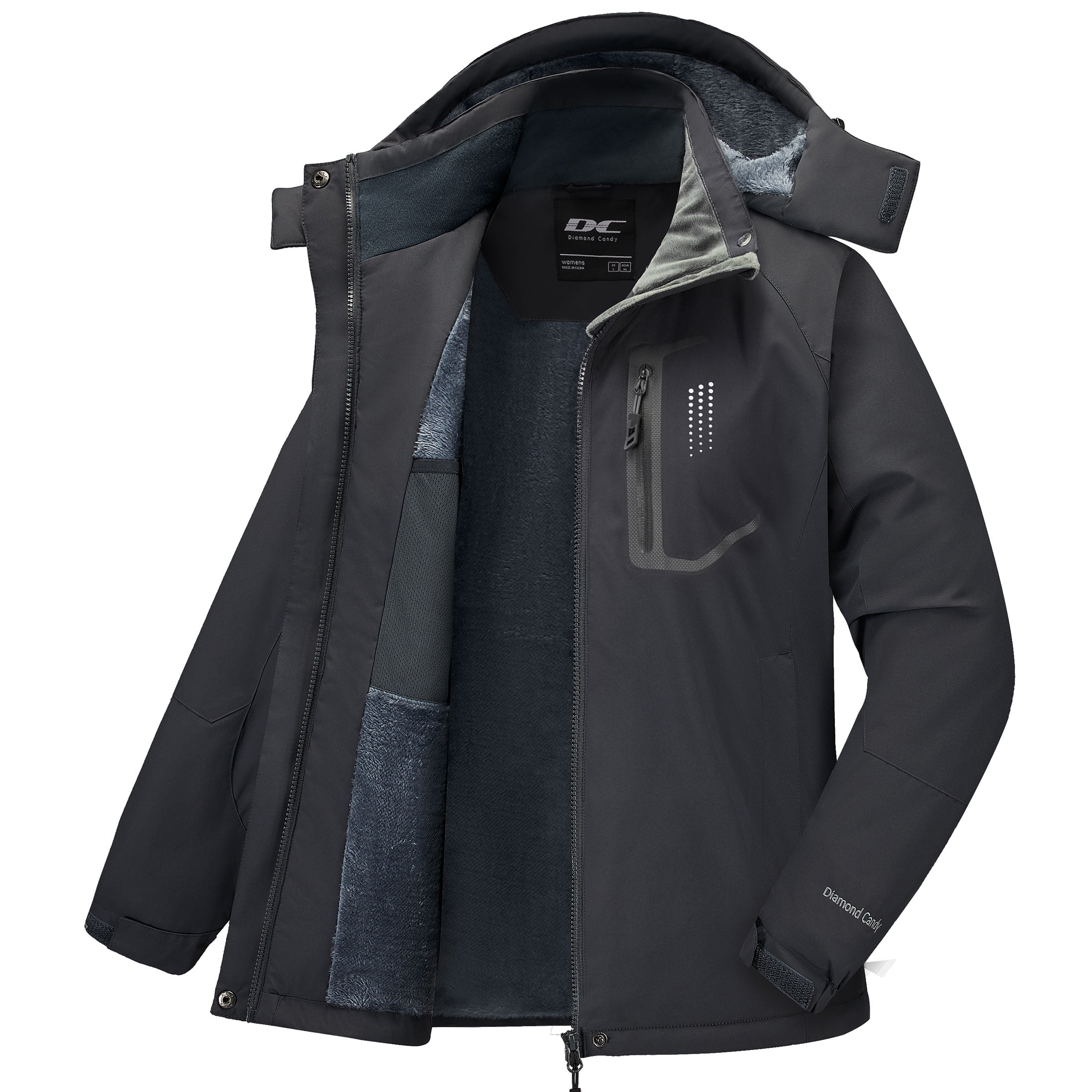 DC Diamond Candy Women's Winter Ski Jacket Hooded Windproof Waterproof ...