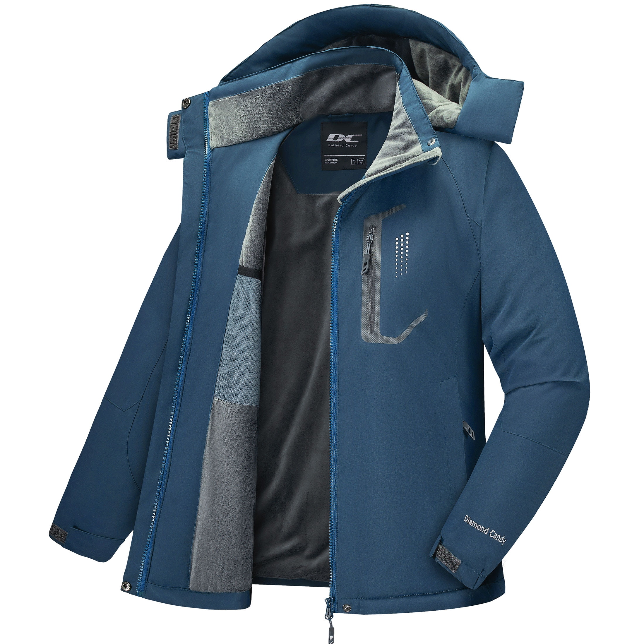 Diamond Candy Women's Waterproof Ski Jacket with Hood, Windproof, Warm ...