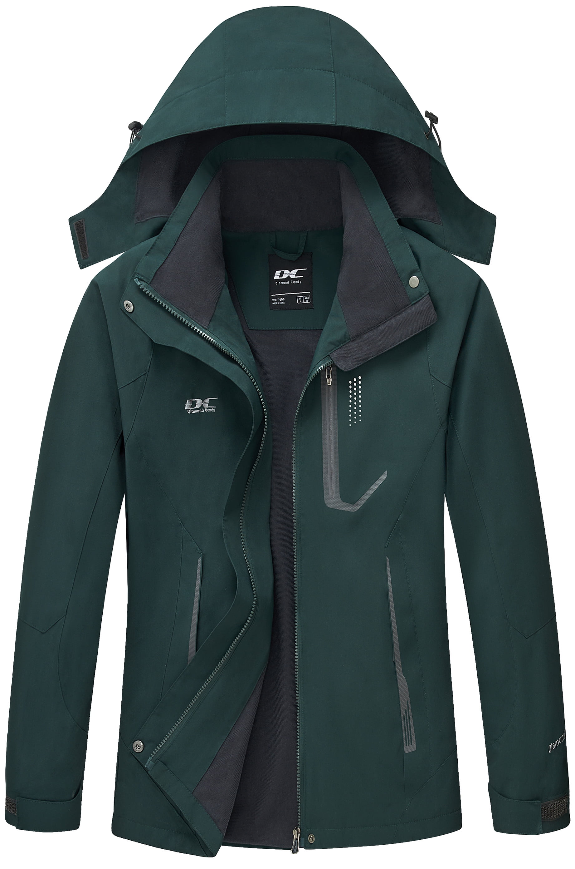 DC Diamond Candy Women's Waterproof Windproof Rain Jacket with Hood for ...
