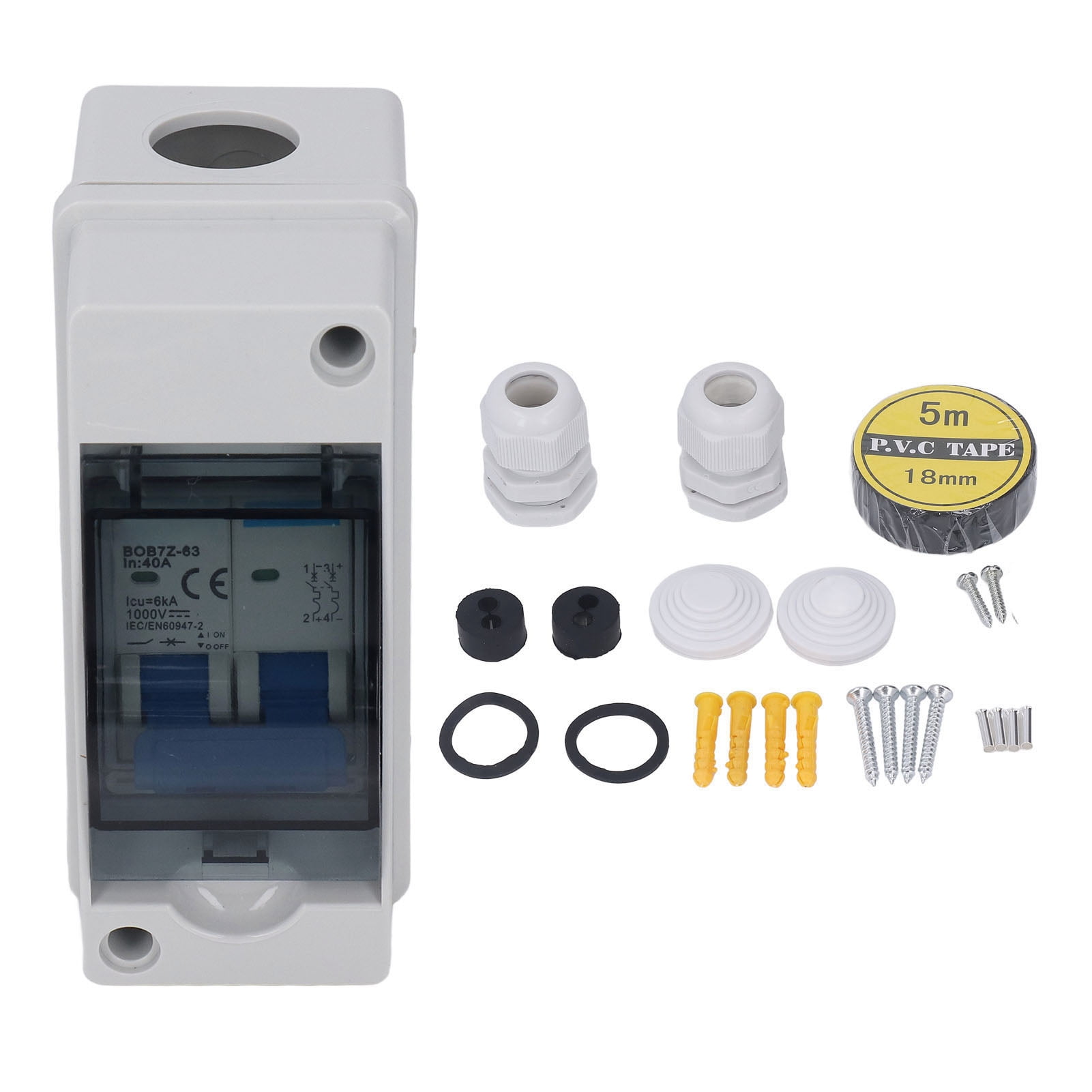 DC Disconnect Switch 40A Protective Transparent Cover Miniature Circuit ...