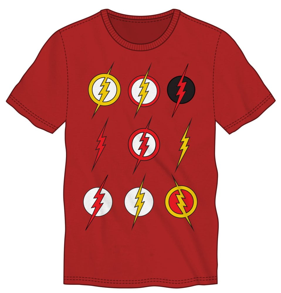 DC FLASH LOGOS ALL OVER RED SHIRT -M - Walmart.com