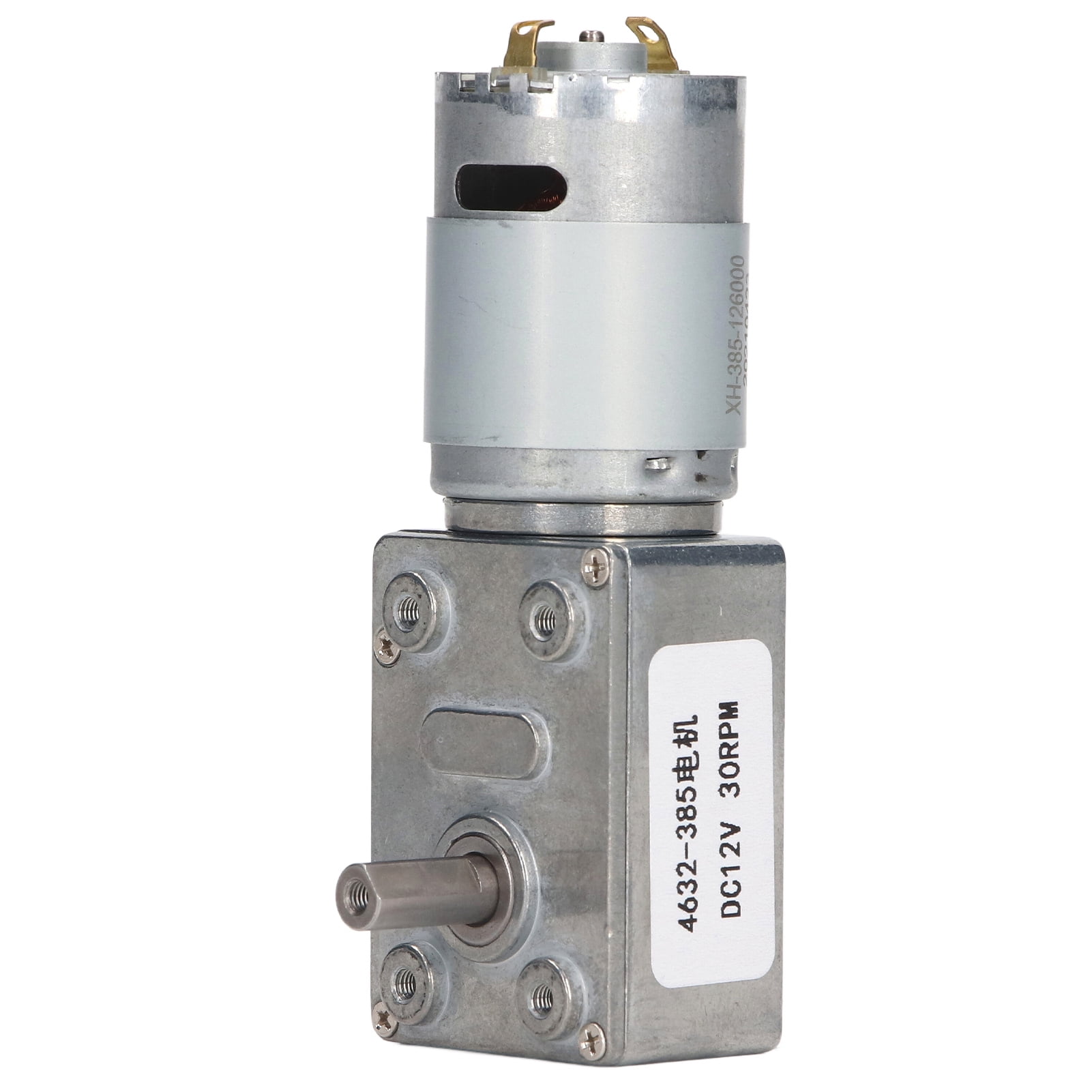 DC Geared Motor, 12V, 30RPM, Self-Locking, Worm Gear, Turbine, CW CCW ...