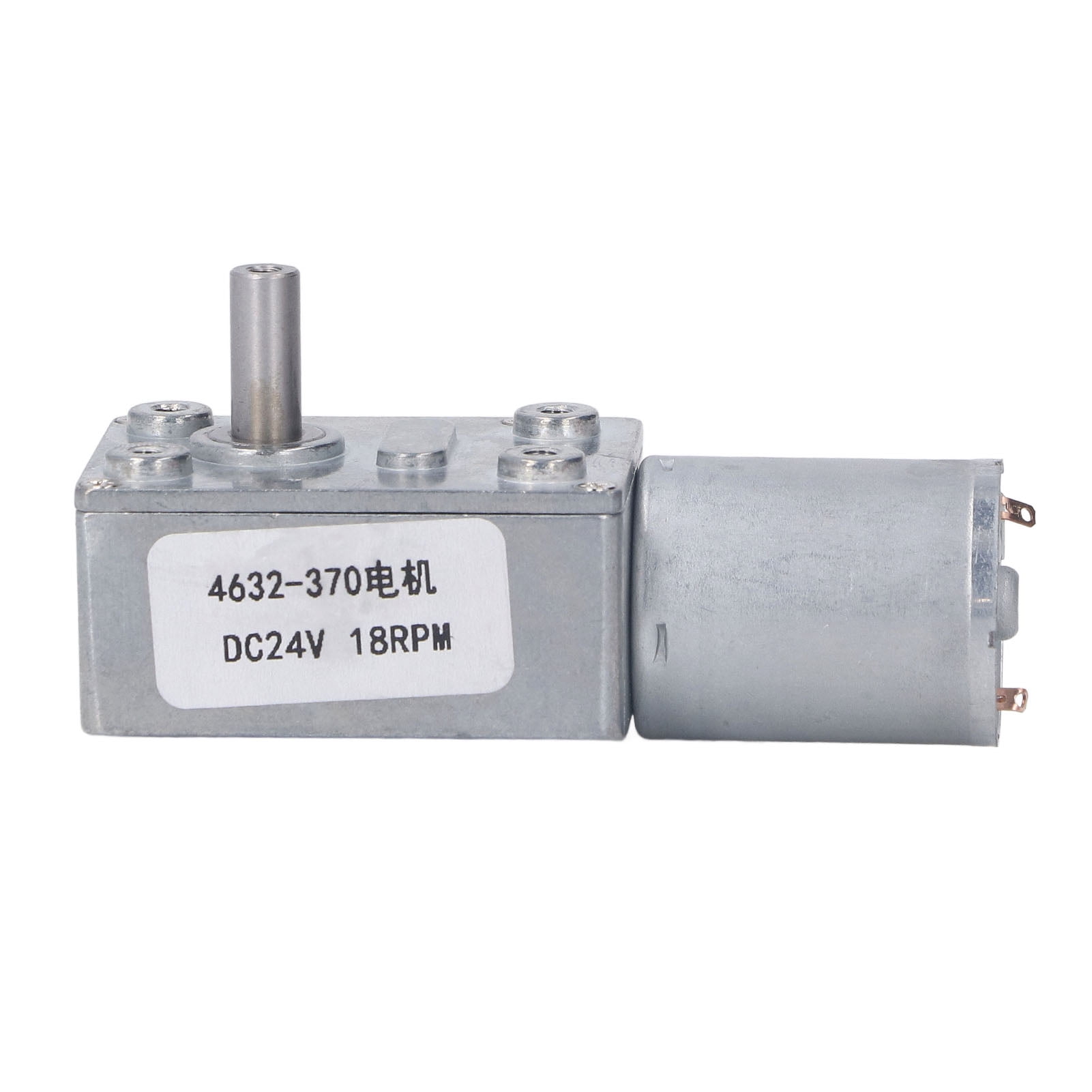 DC Geared Motor CW CCW Rotation Self Locking Speed Reduction Turbine Worm Gear Motor DC24V 18RPM ...