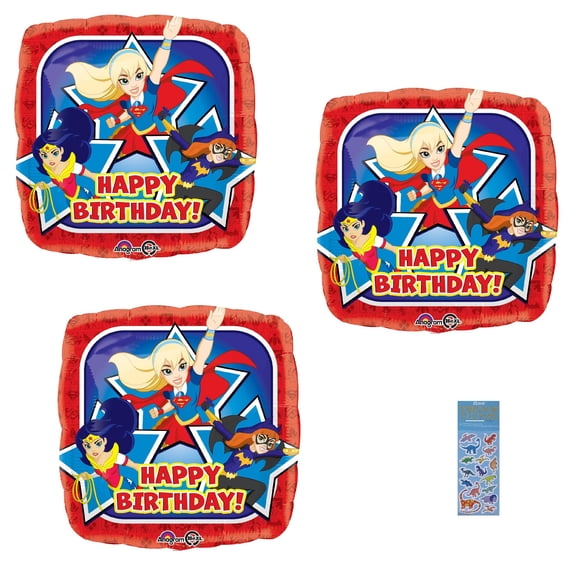 DC Girls Super Hero Girls Birthday Party Supplies Bundle 3 Mylar Foil ...