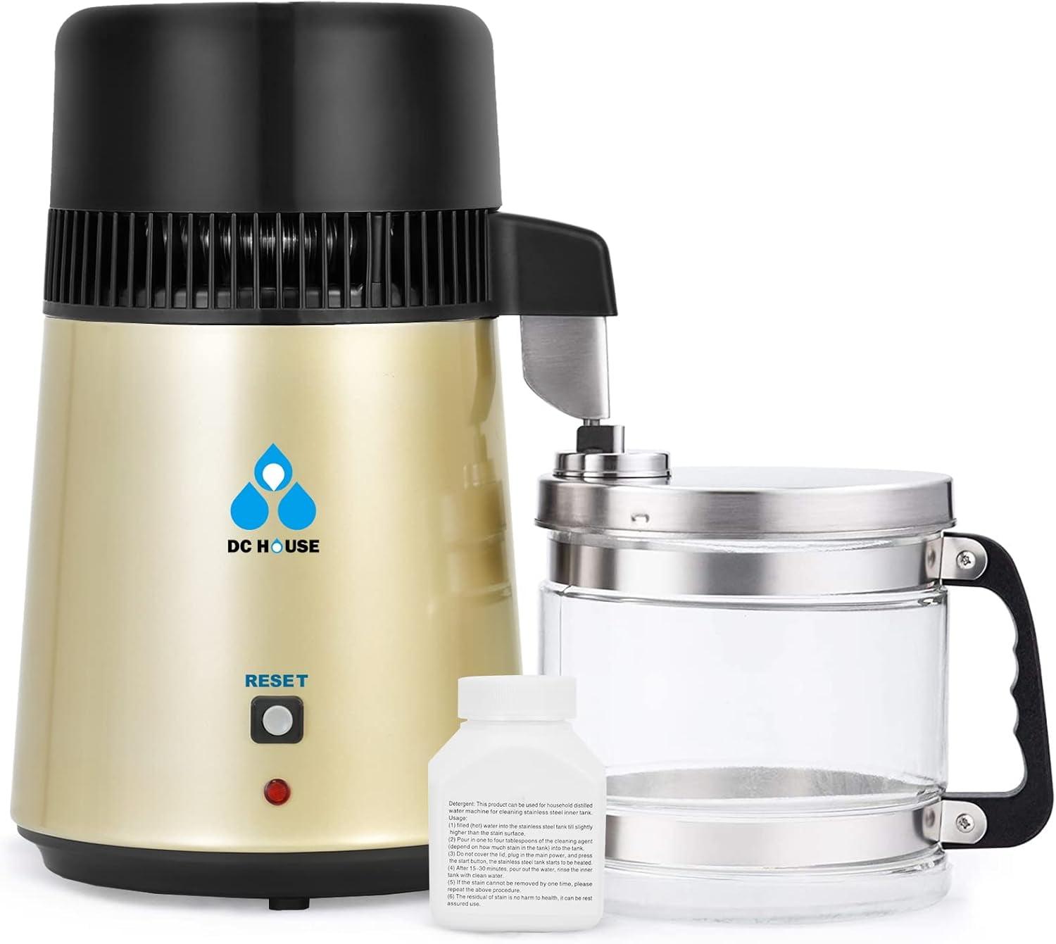 DC HOUSE Upgrade Water Distiller, 304 Stainless Steel 1 Gallon ...