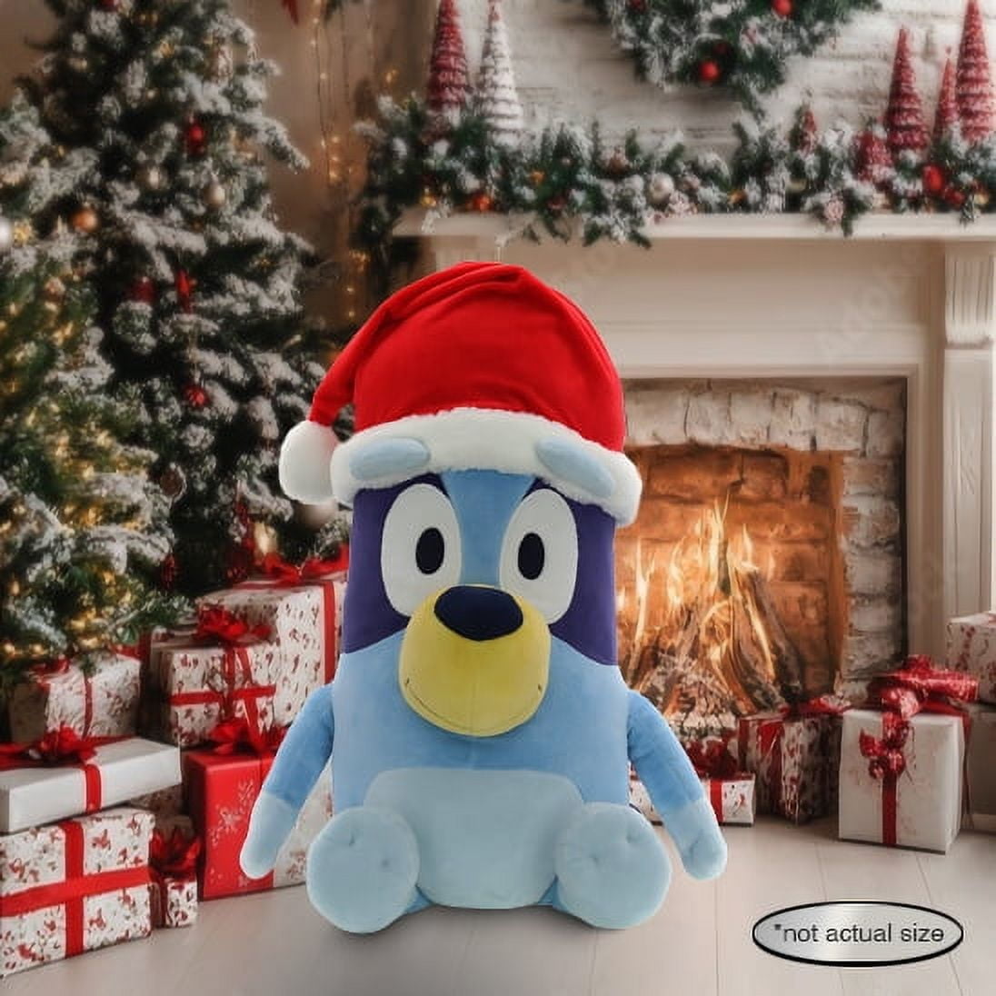 2ft Bluey, Jumbo Plush with Santa Hat - Walmart.com