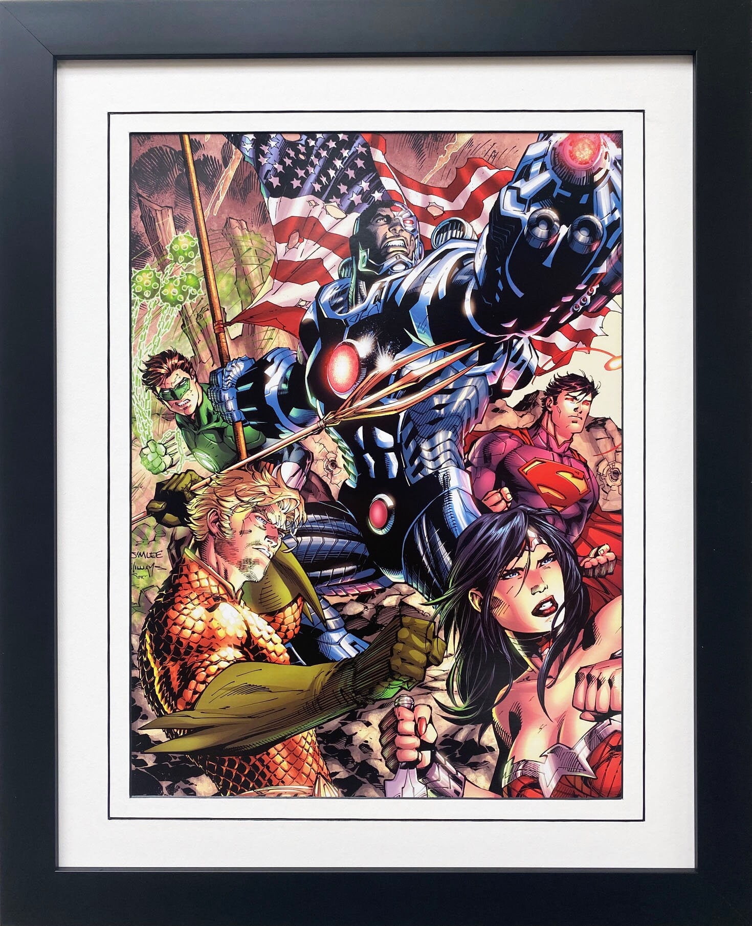 DC "Justice League Vol 2 #5" CUSTOM FRAMED Mated Comic Book Poster ...