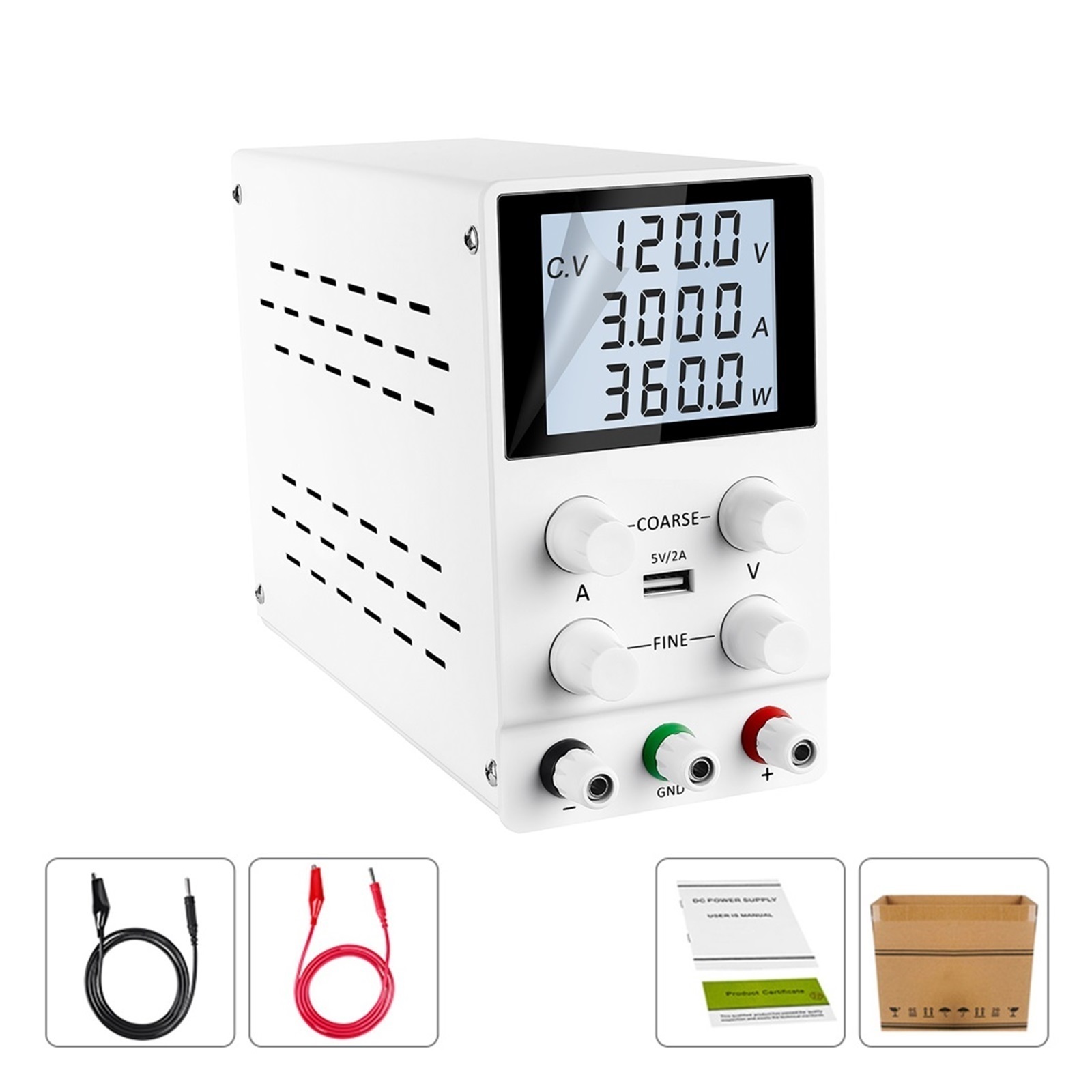 DC Laboratory Power Supply Adjustable 120V 3A With USB Voltage ...