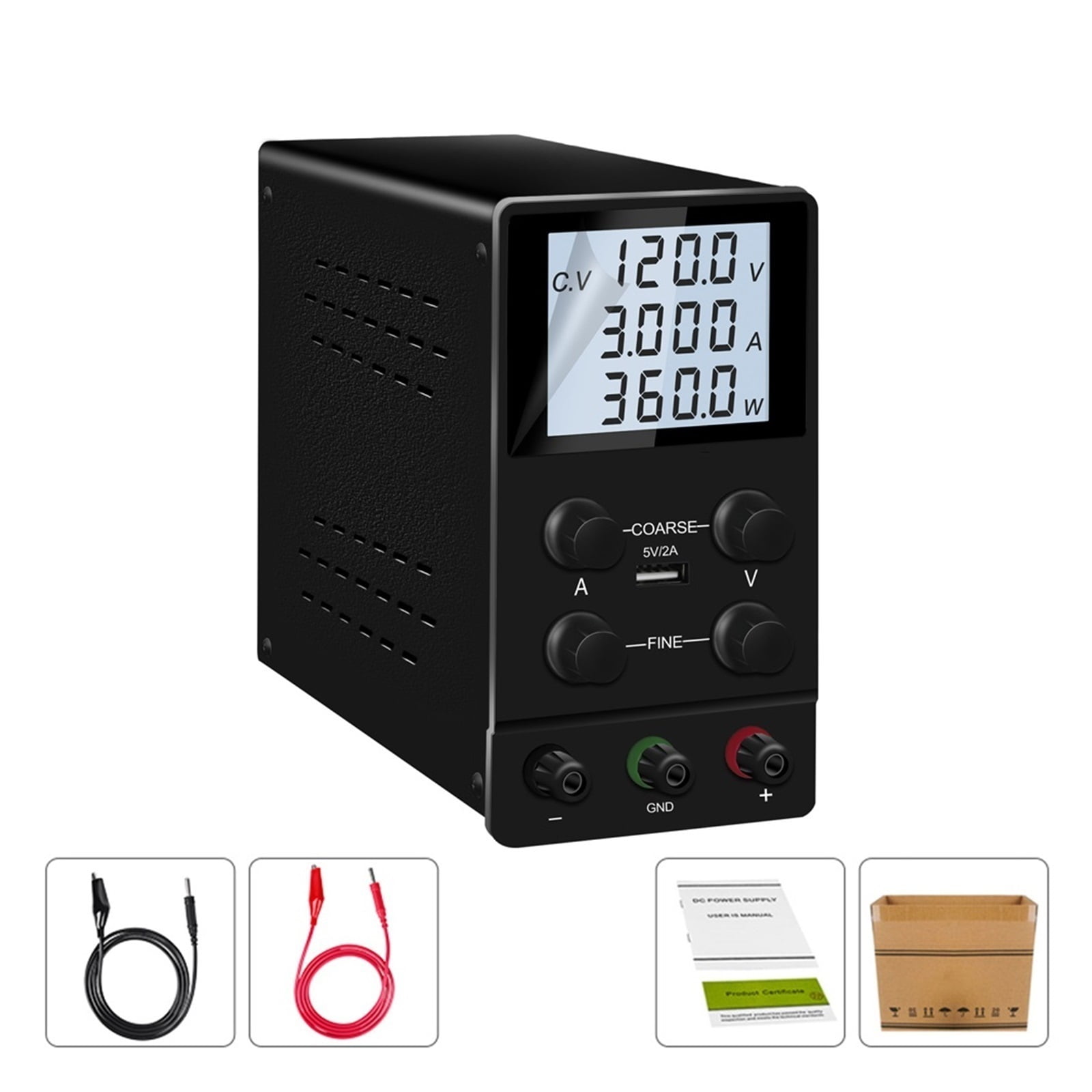 DC Laboratory Power Supply Adjustable 120V 3A With USB Voltage ...