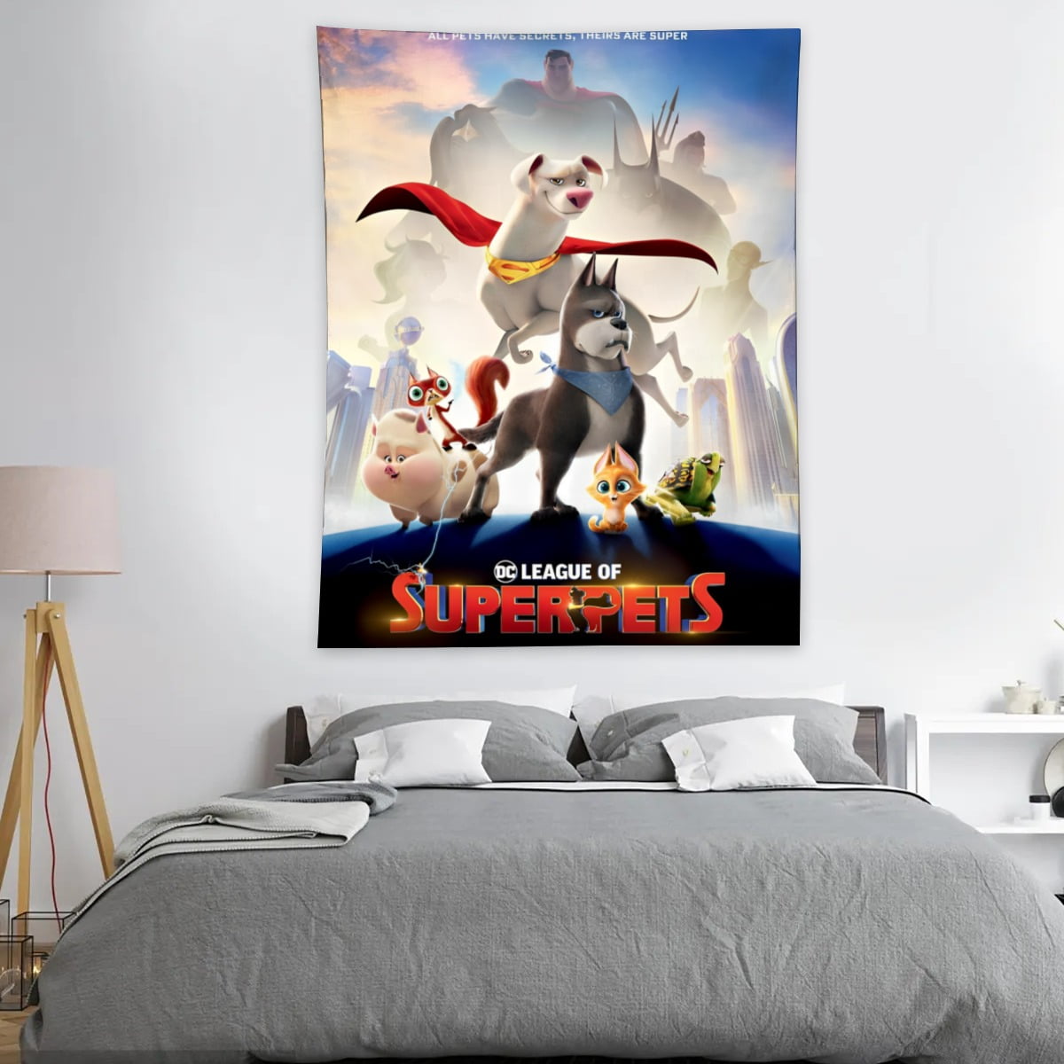 DC League of Super-Pets Tapestry Gift Wall Hanging Backdrop for Room ...
