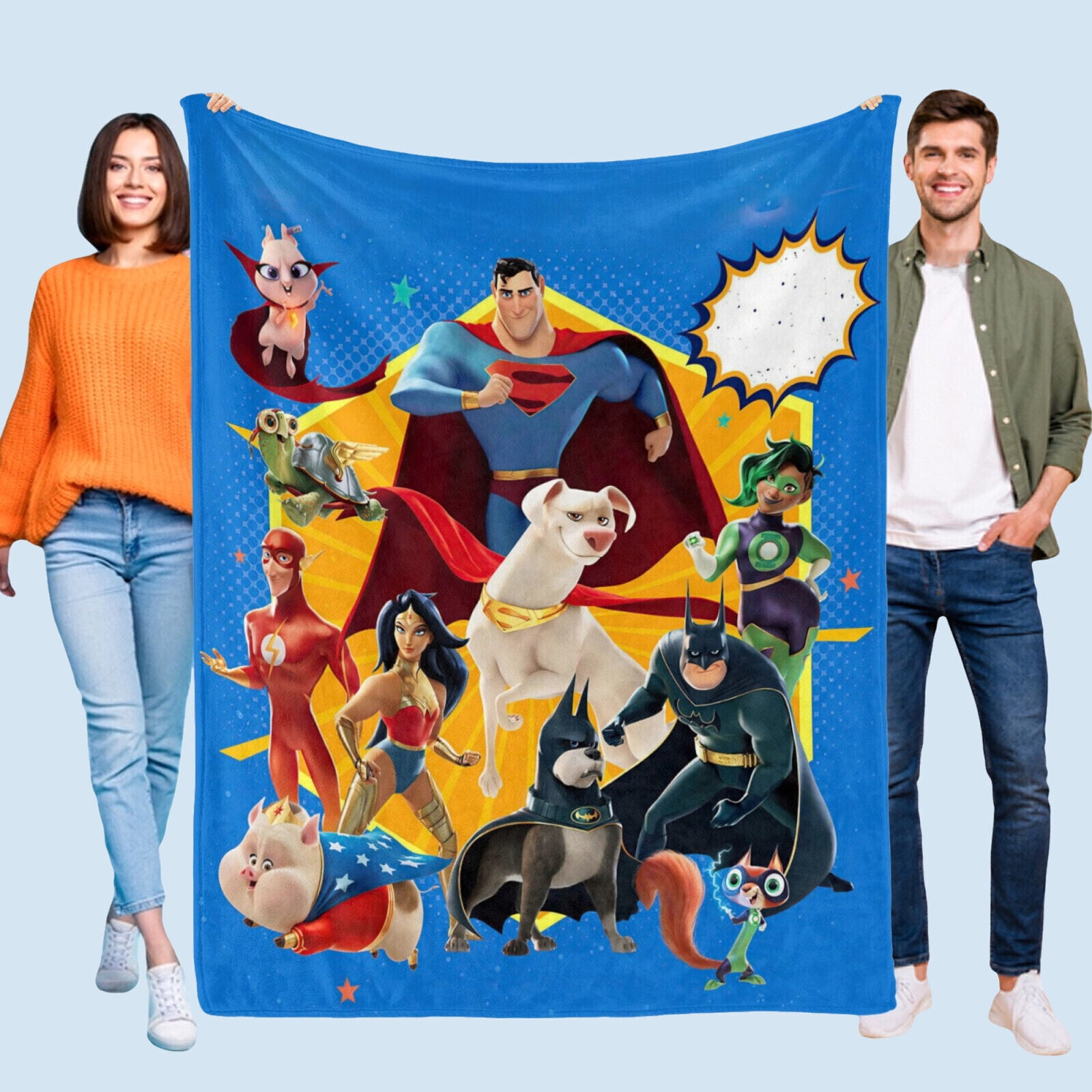 DC League of Super-pets Blanket Flannel Soft Sofa Bed Throw Cartoon For ...
