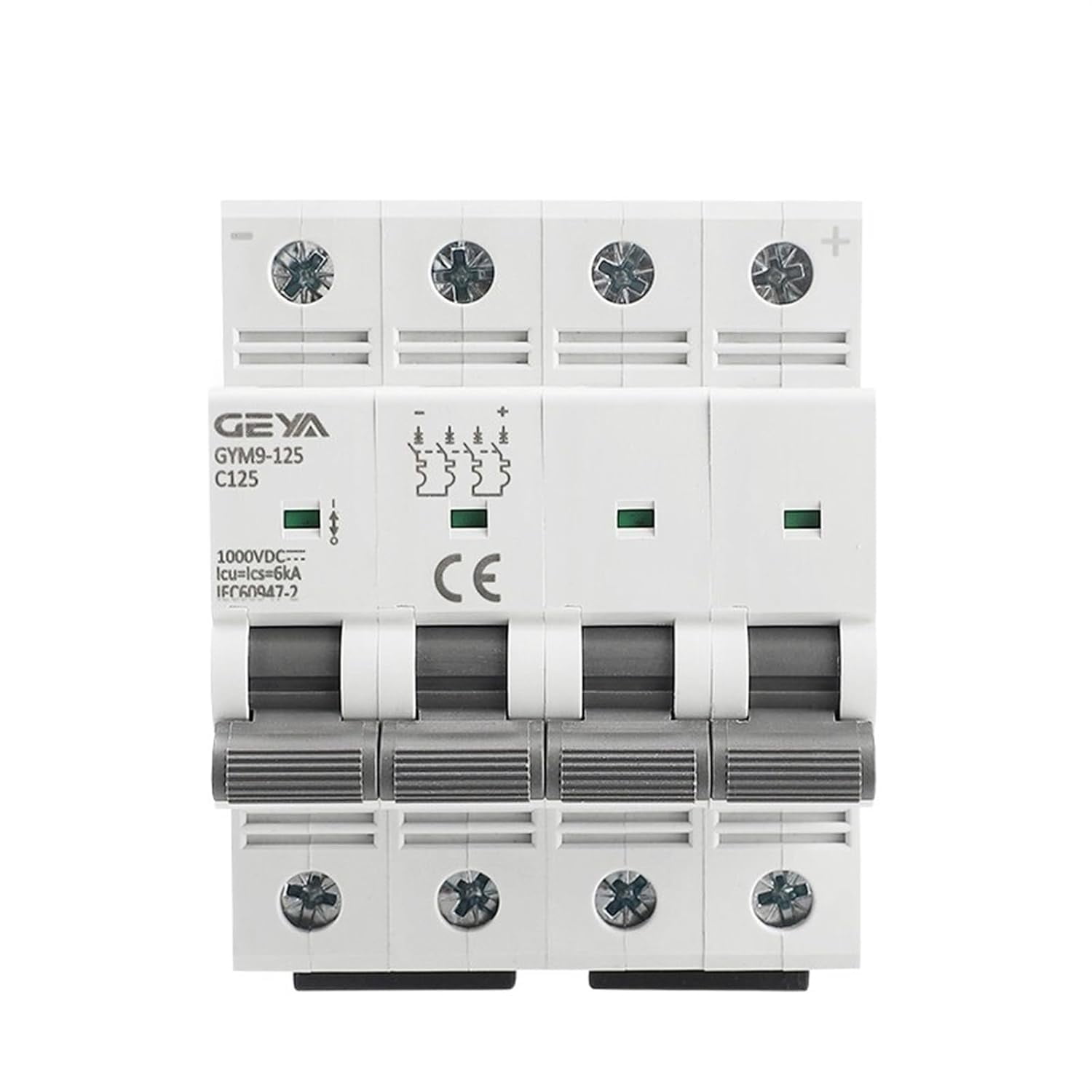 DC MCB 4P 1000V 80A 100A 125A Mini Circuit Breaker DC MCB for Solar PV System Din Rail Breaker ...