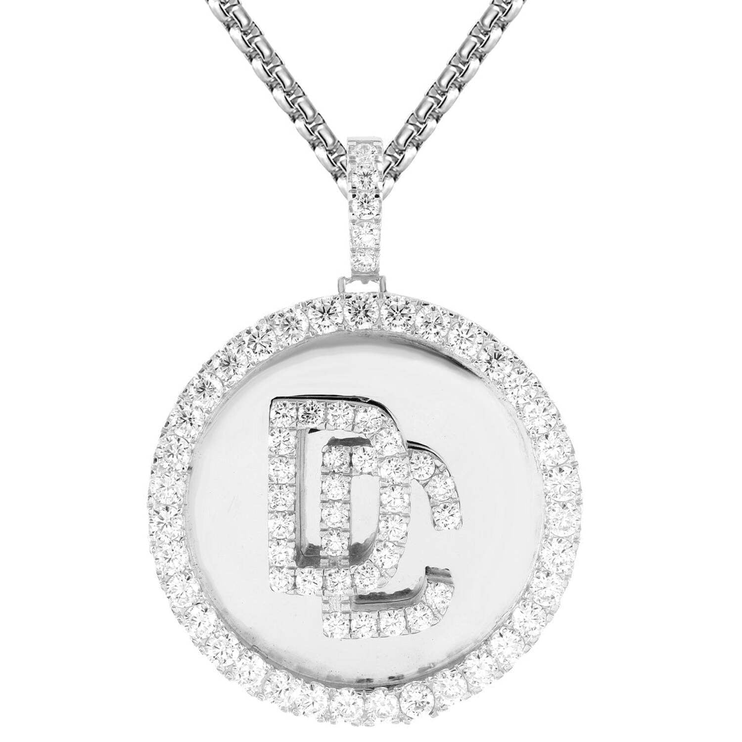 DC Medallion Dream Chaser Hip Hop White Tone Pendant - Walmart.com