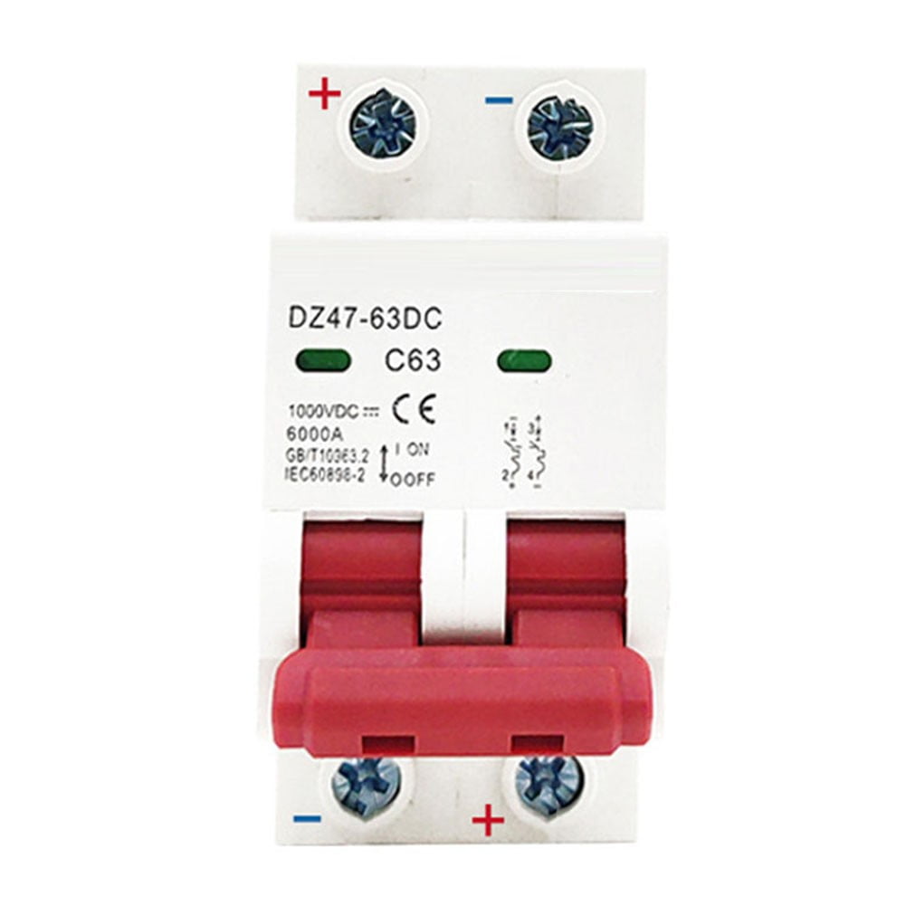 DC Miniature Circuit Breaker 2 Pole 1000V 63 Amp Isolator for Solar PV System - Walmart.com