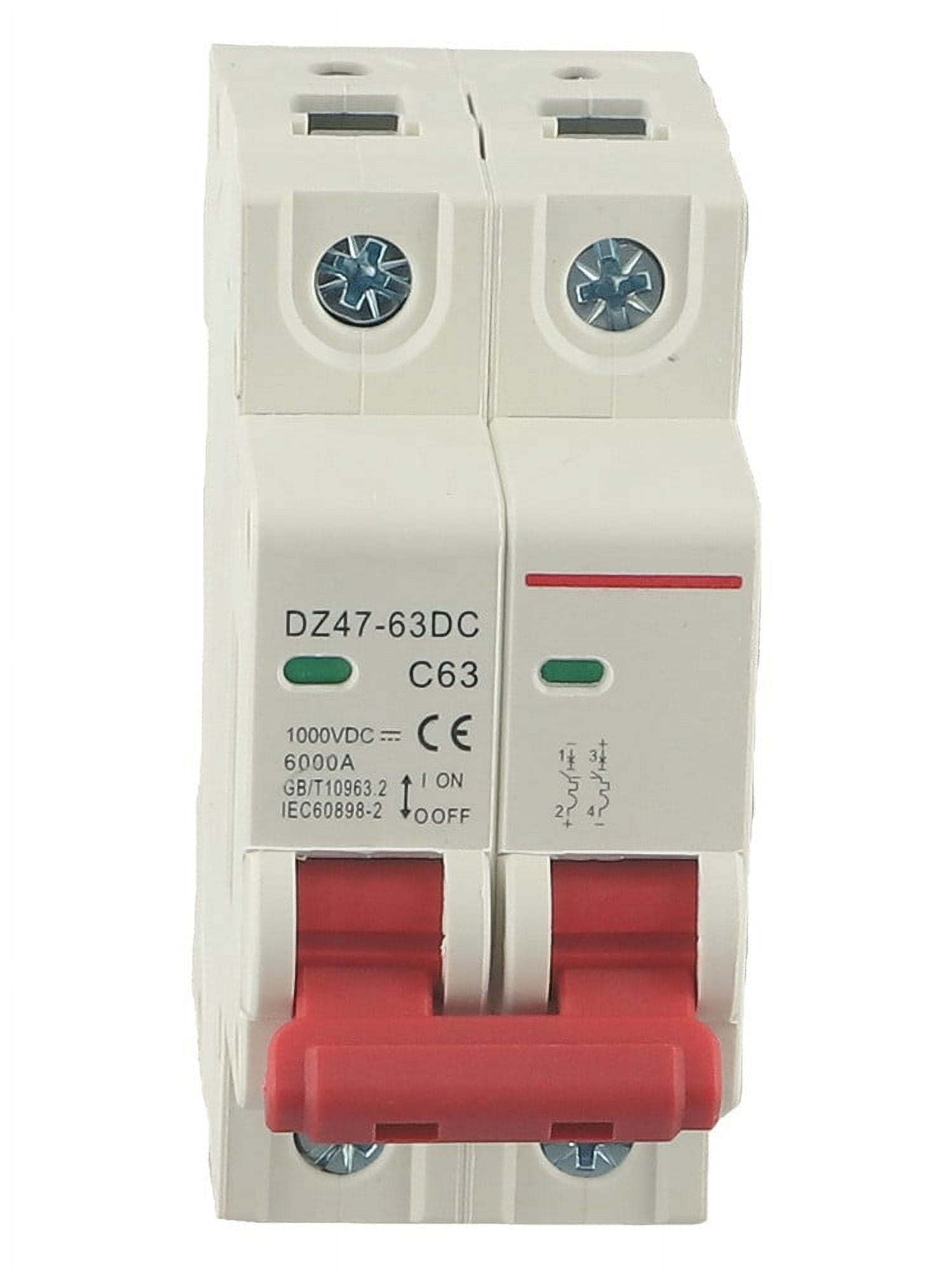 DC Miniature Circuit Breaker 2 Pole 1000V 63 Amp Isolator for Solar PV ...