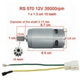 DC Motor For Kids Electric Car 550 RS390 RS380 RS550 12V 6V DL555 24V ...