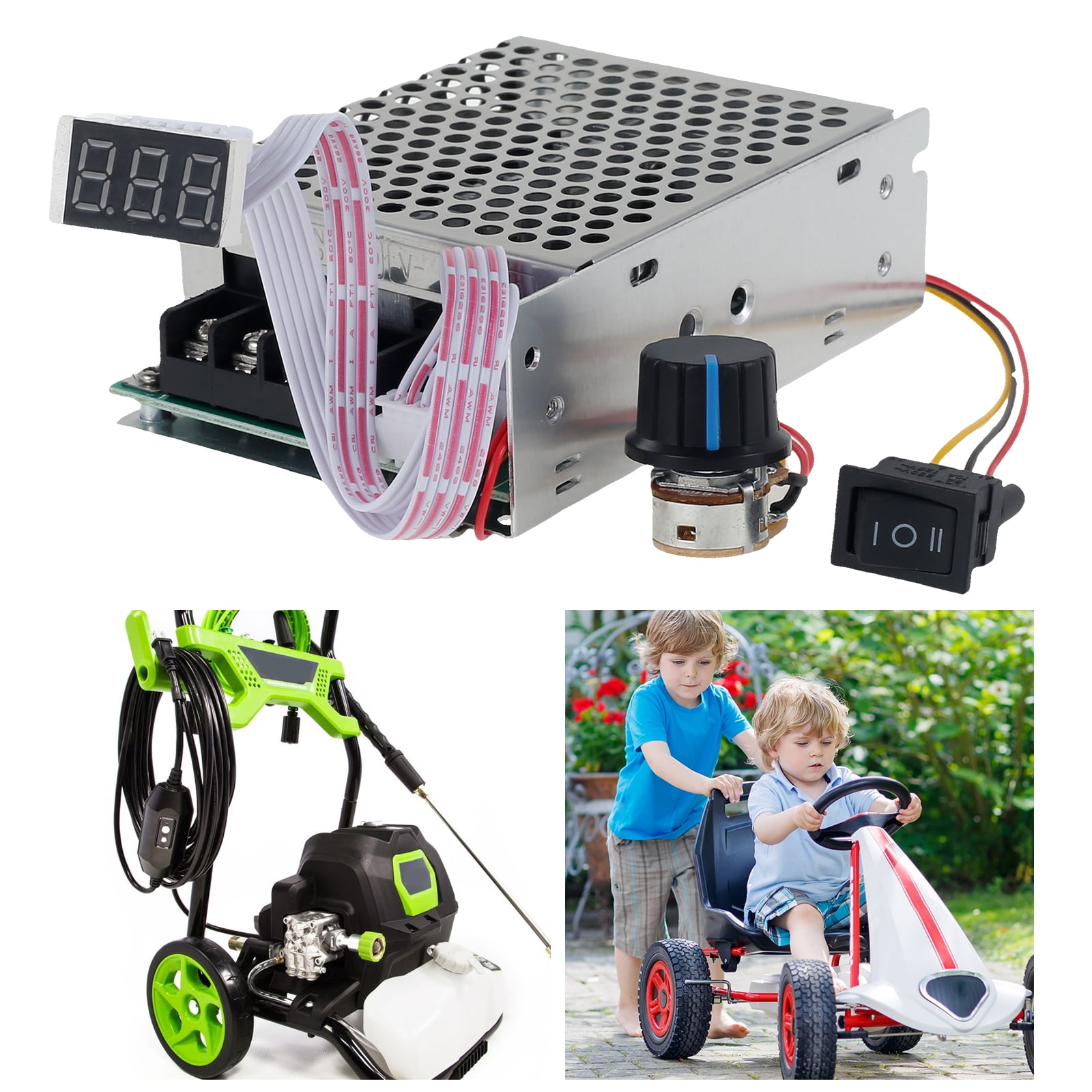 DC Motor Speed Controller 10-55V Stepless Brushed Speed Controller 40A ...