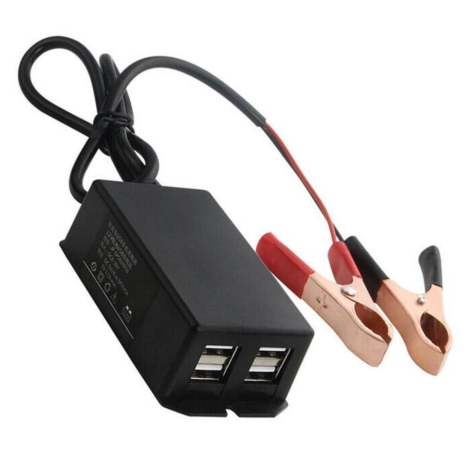 DC Power Adapter with Battery Clip 12V Vehicle USB Charger for ...