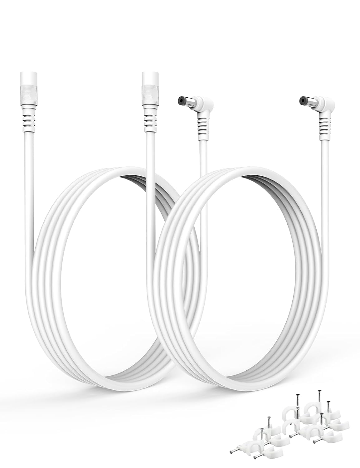 DC Power Extension Cable 2 Pack 5M 16.4FT 5.5mm x 2.1mm 90 Degree Right ...