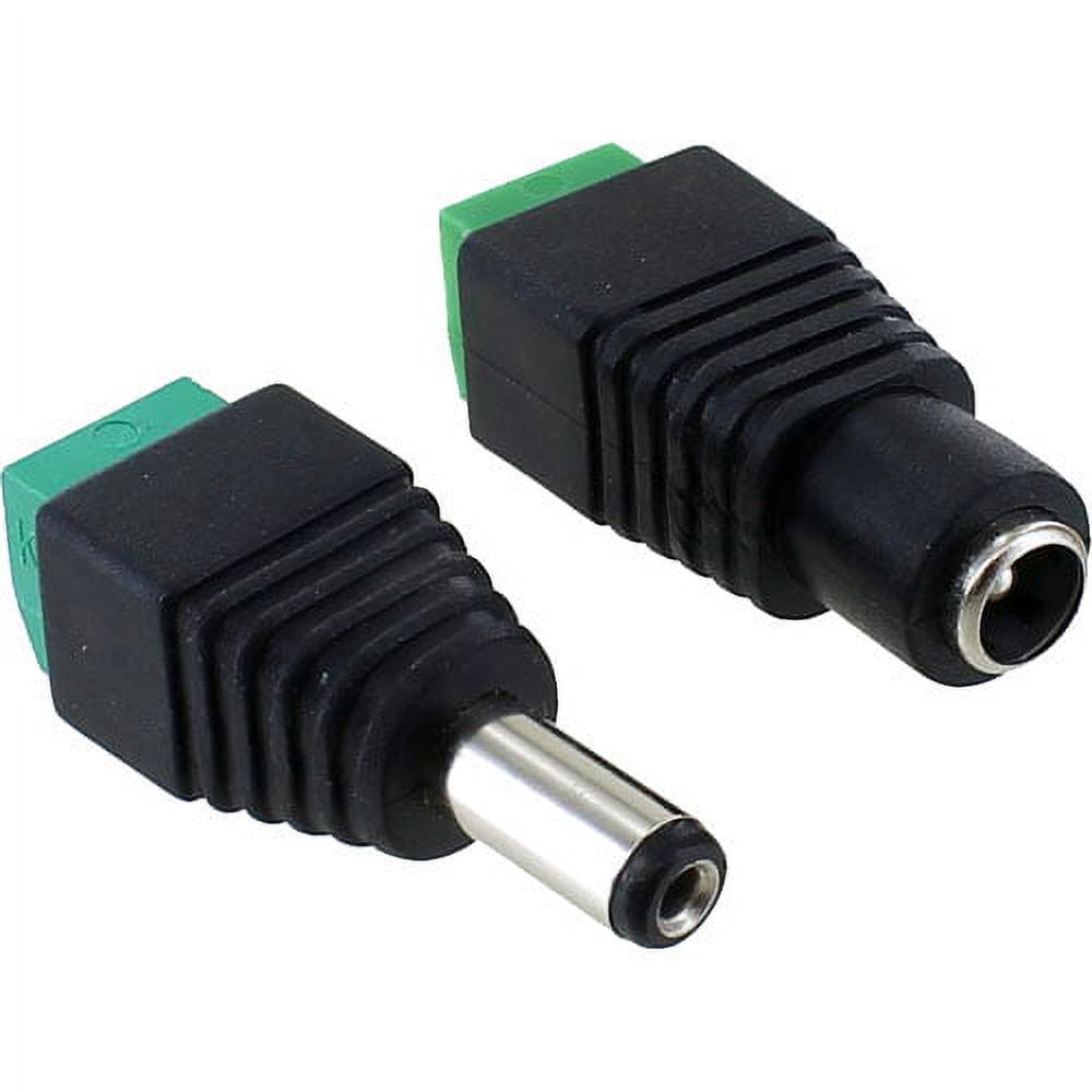 DC Power Jack Adapters - 2.1mm - Male and Female Set - Walmart.com