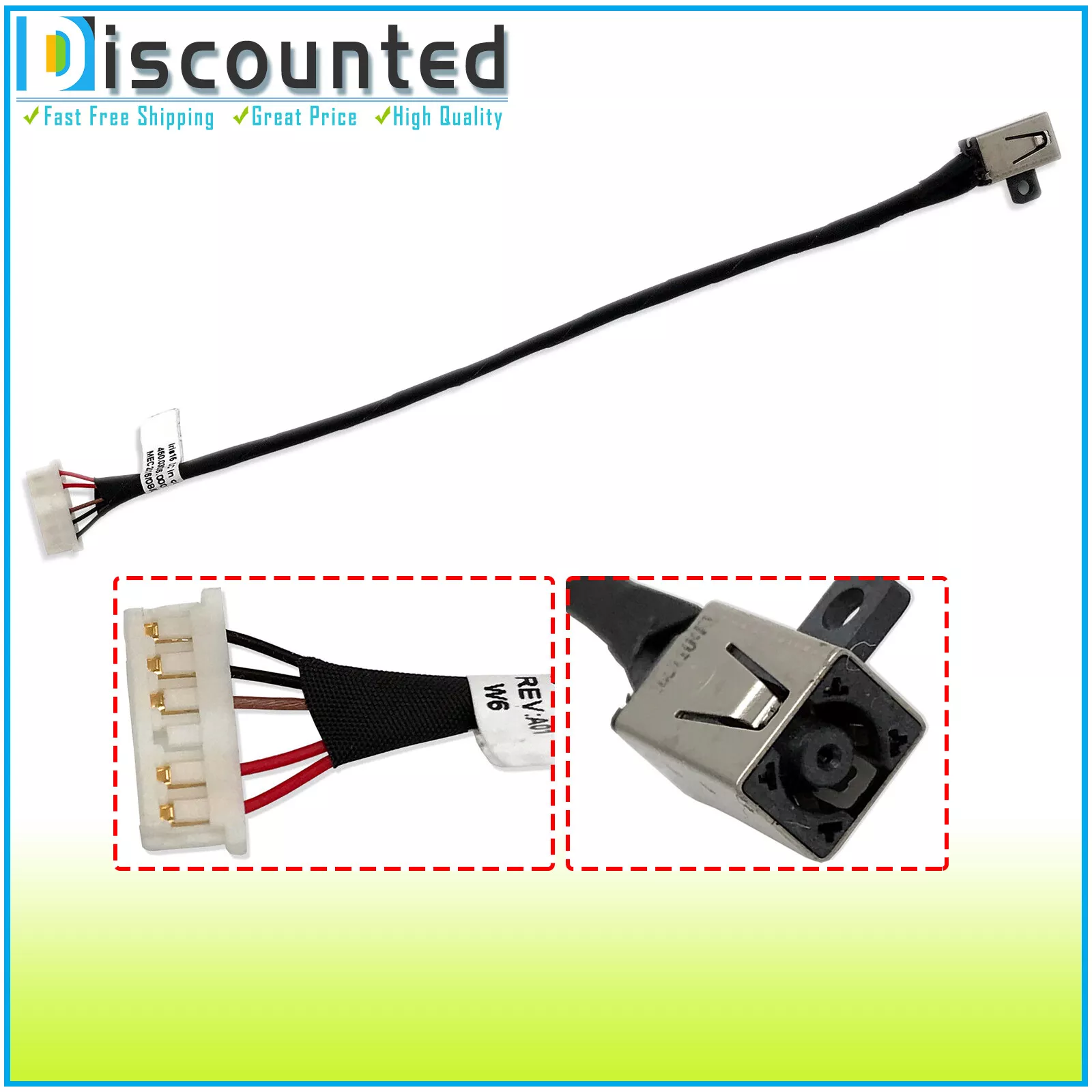 DC Power Jack With Cable Harness Charging Port For DELL Inspiron 15 ...