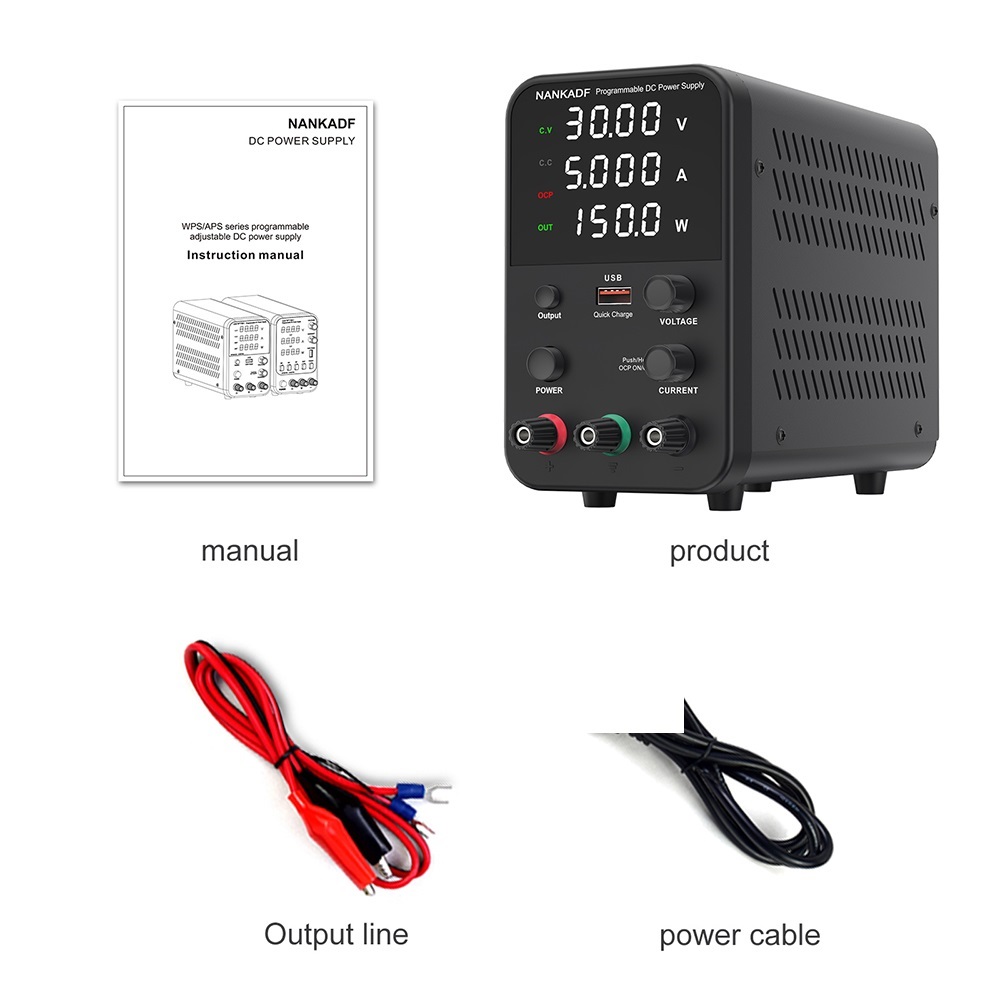 DC Power Supply 30V 5A Laboratory Programmable Bench Power Source ...
