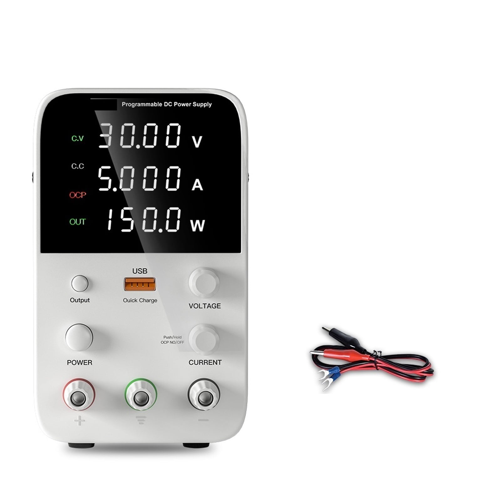 DC Power Supply Adjustable 30V 10A Lab Programmable Current Voltage ...