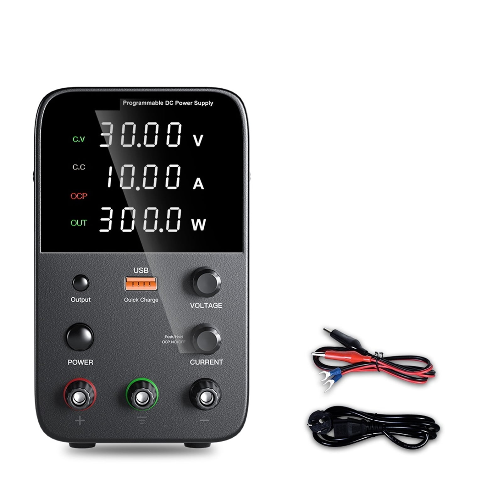 DC Power Supply Adjustable 30V 10A Lab Programmable Current Voltage ...