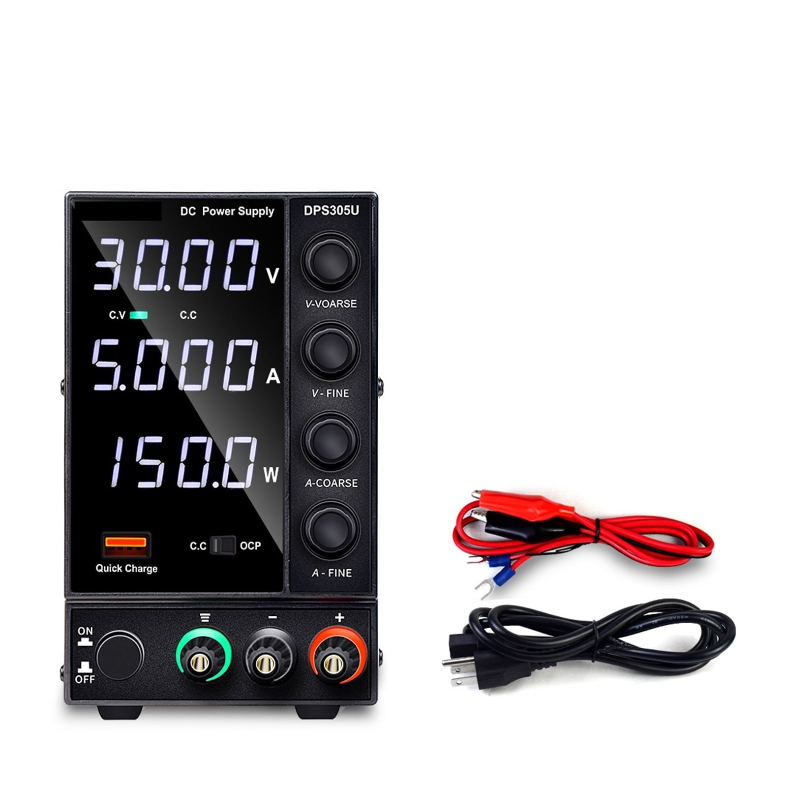 DC Power Supply Adjustable 4 Digit Lab Bench Power Source 30V 10A 60V ...