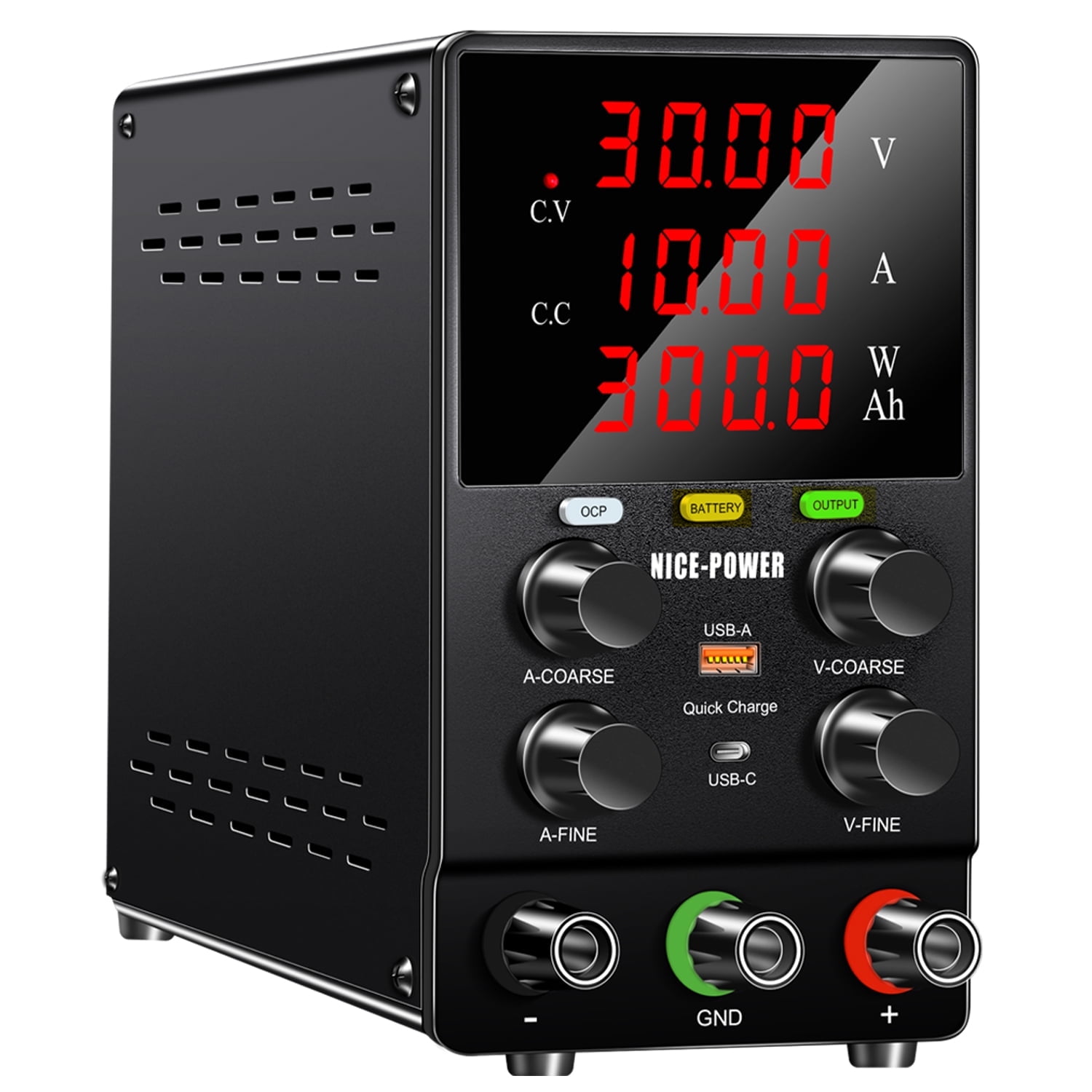 DC Power Supply Variable 30V 10A Adjustable Switching Regulated DC Bench Power Supply with ...