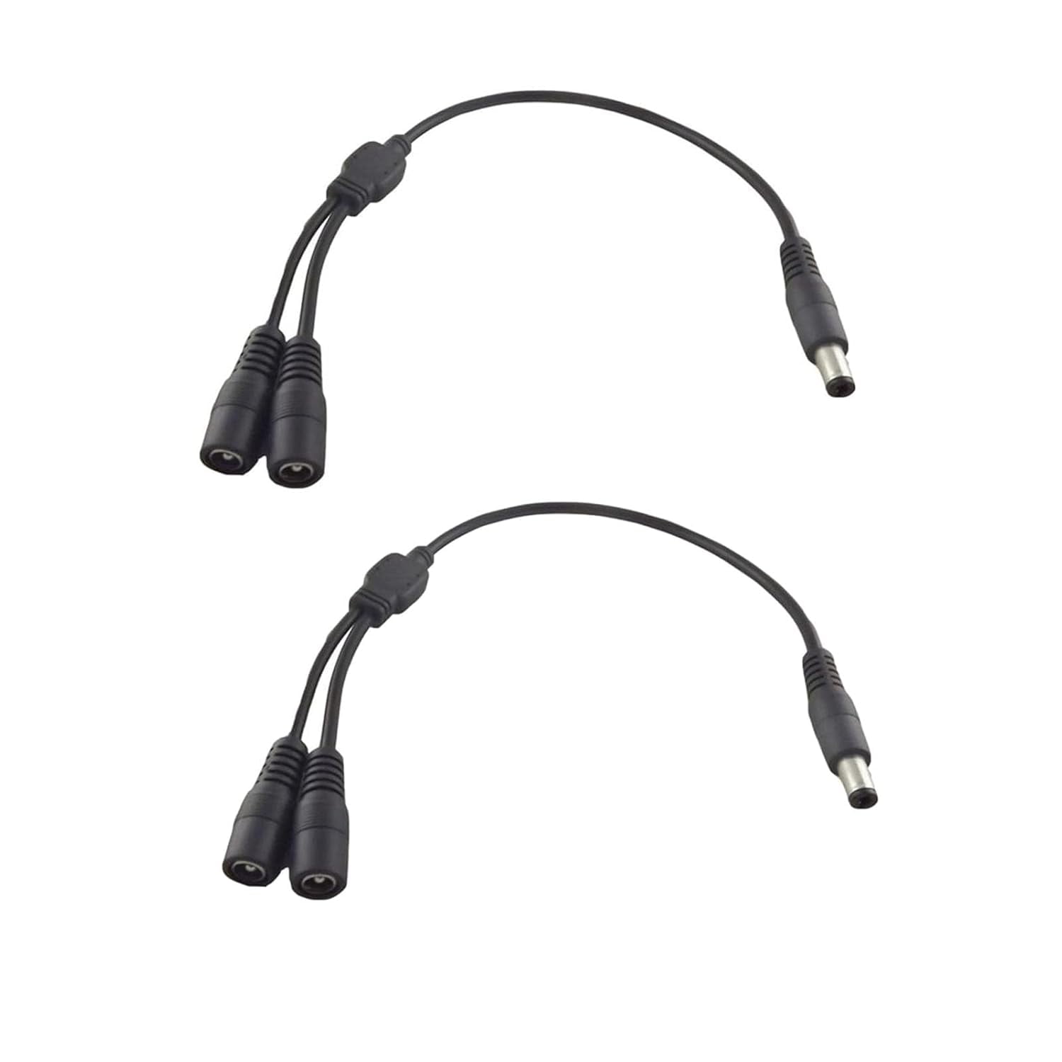 DC Power Y Splitter Cable, 2 Pcs 5.5mm x 2.5mm 1 Male to 2 Female DC ...