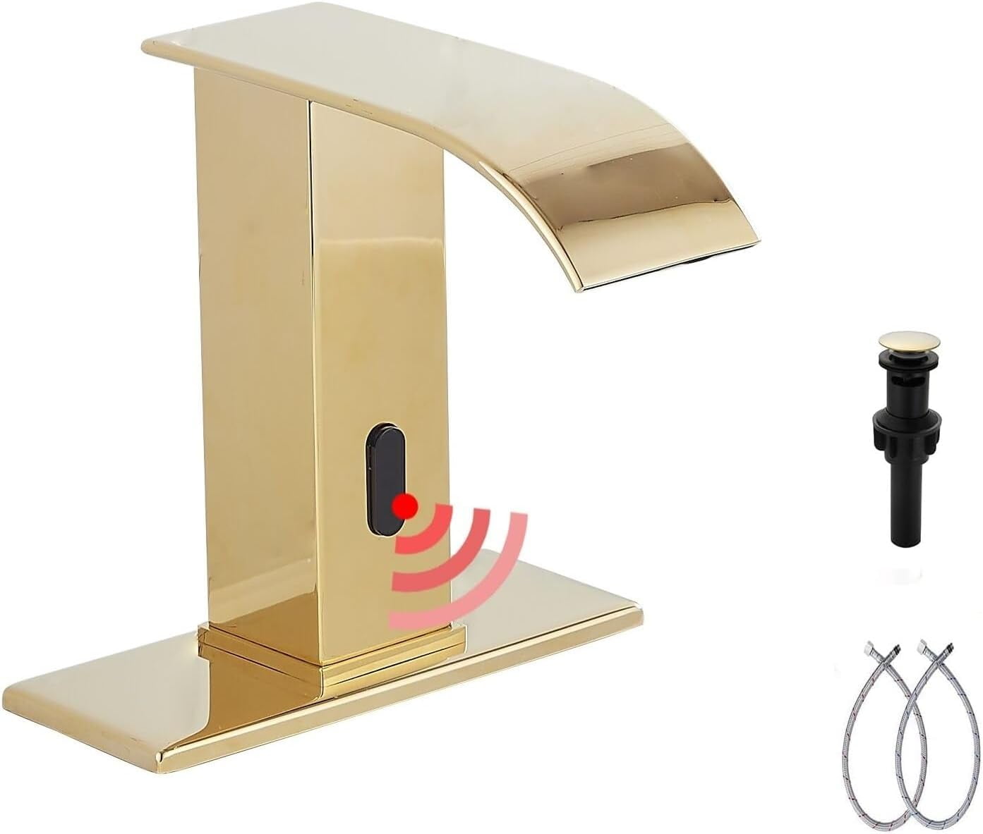 DC Powered Automatic Sensor Touchless Bathroom Sink Faucet Hands Free ...