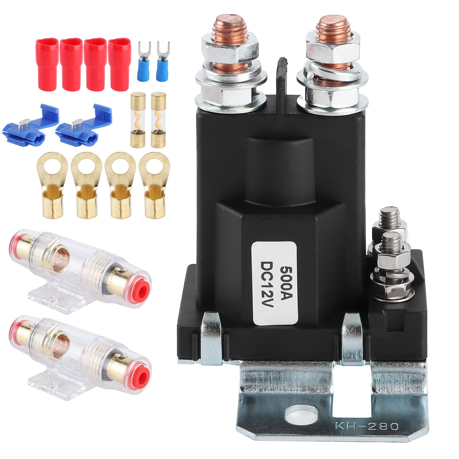 DC Relay 12V/500A Fuseholder 100A Fuses Dual Battery Charge Isolator ...