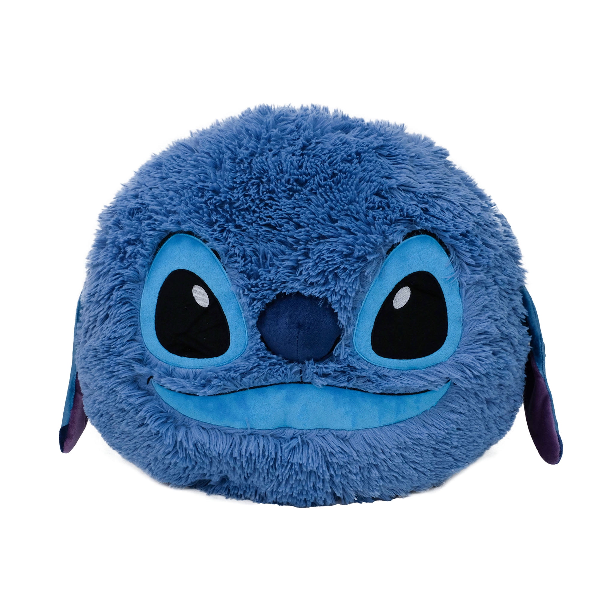 Stitch 16 Inch Furry Pillow, Round, Featuring the Face of Stitch, Blue ...