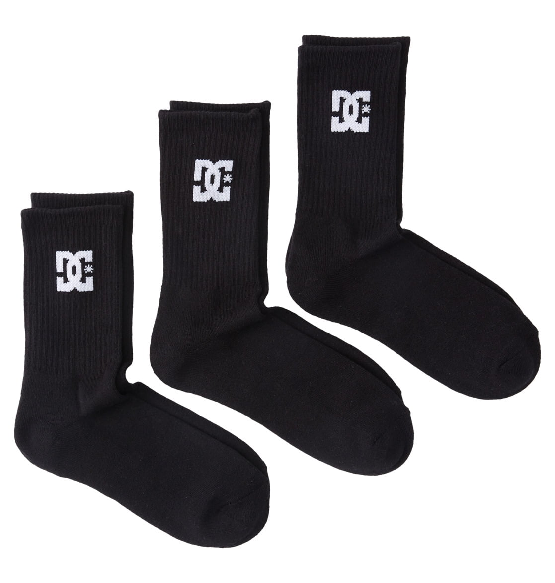 DC Shoes 3 Pack Mens Crew Socks ~ DC black - Walmart.com
