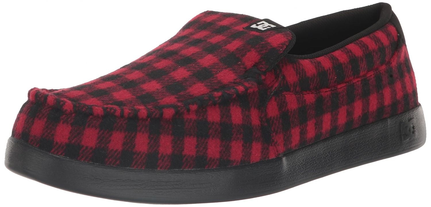 DC Shoes Mens Villain Slip-On Shoes Black/Red Plaid - ADYS100567-KRP ...