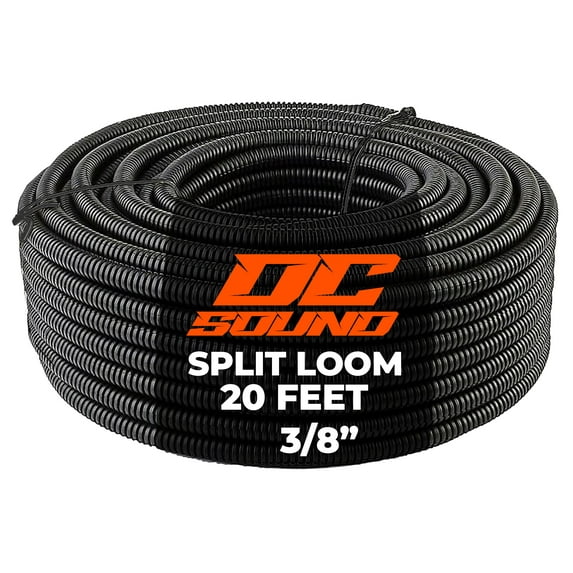 DC Sound 3/8" 10mm 20 Feet Split Wire Loom Cable Sleeves Conduit ...